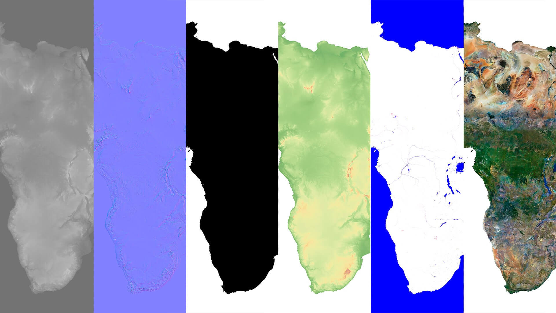 Africa Terrain 3D Map by Shustrik
