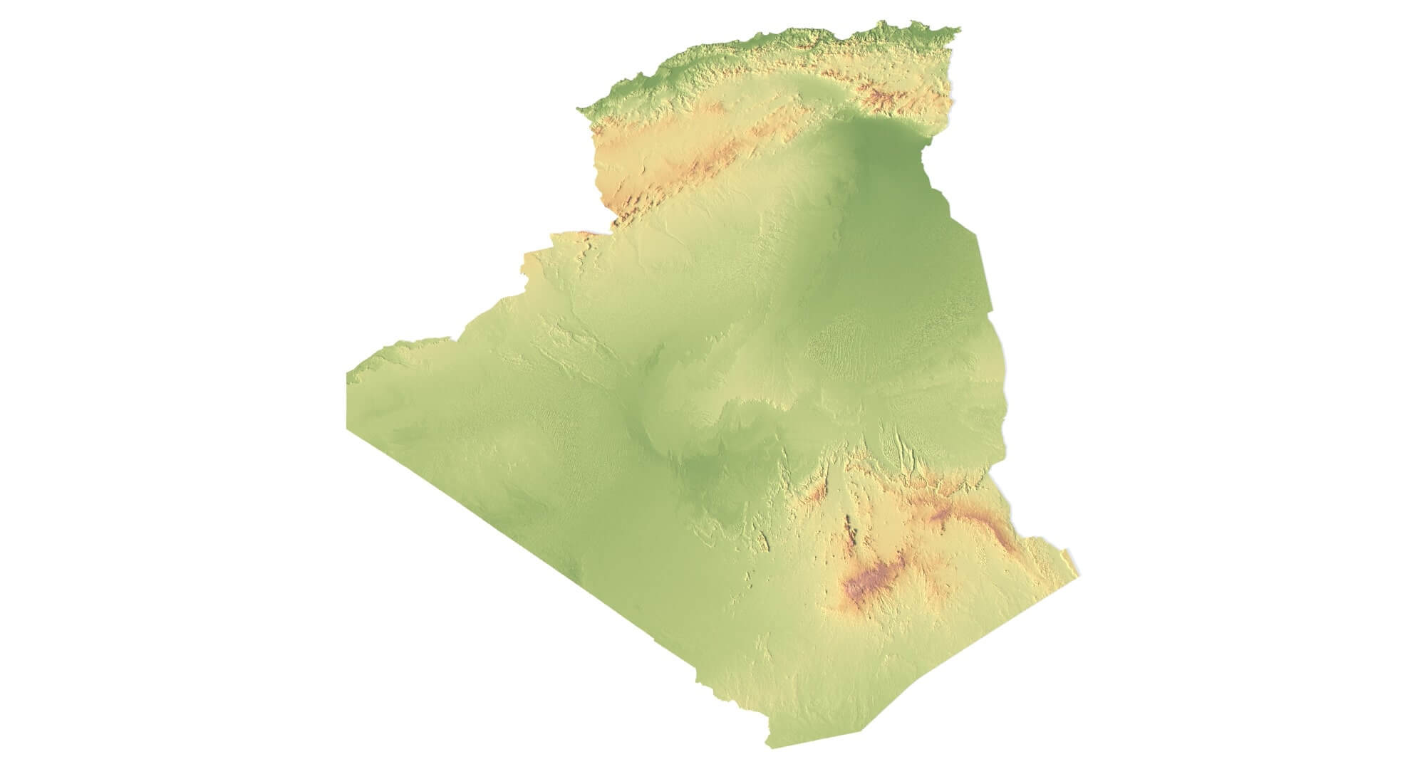 Algeria Terrain for CNC, Printing and Design - 3D Model by Shustrik