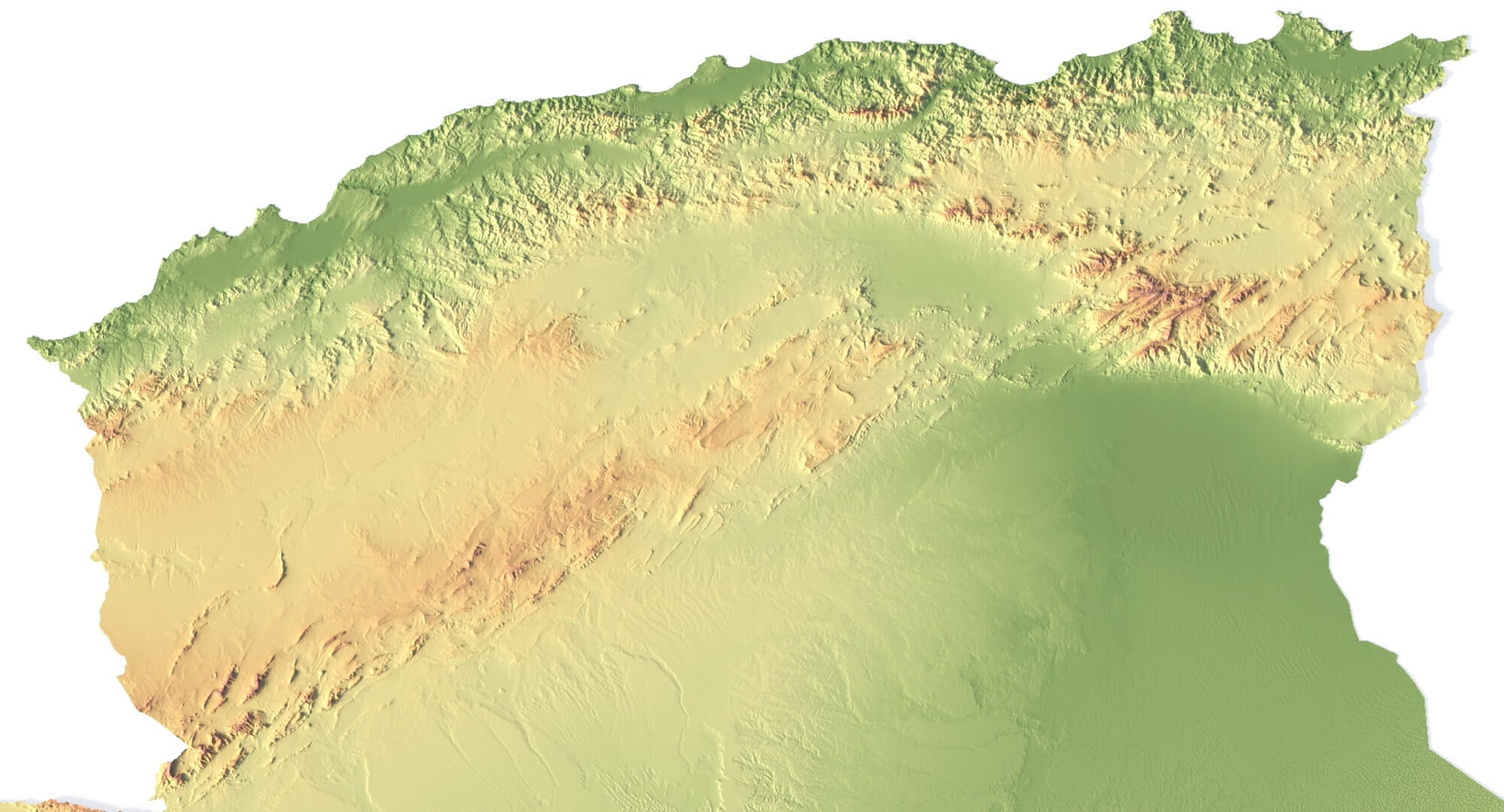 Algeria Terrain for CNC, Printing and Design - 3D Model by Shustrik