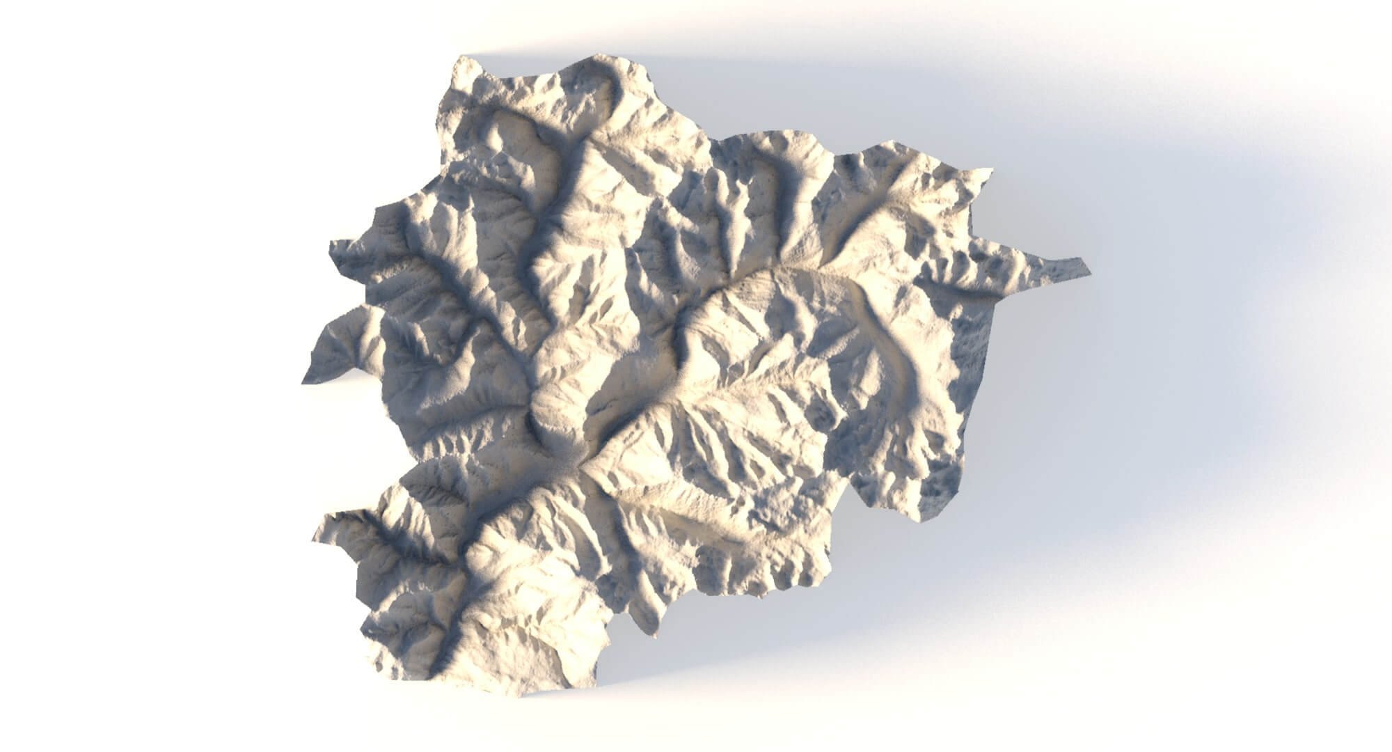 Andorra Terrain for CNC, Printing and Design - 3D Model by Shustrik