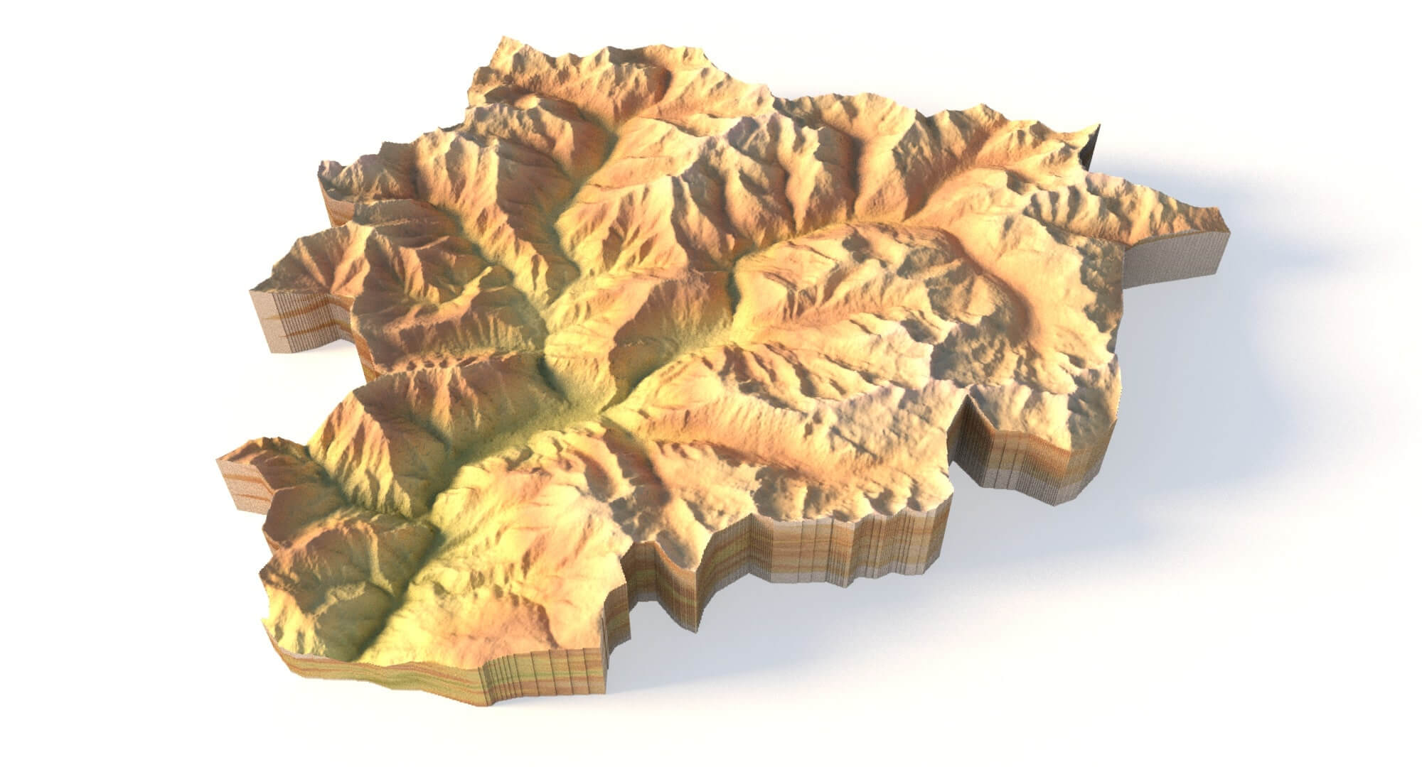 Andorra Terrain for CNC, Printing and Design - 3D Model by Shustrik