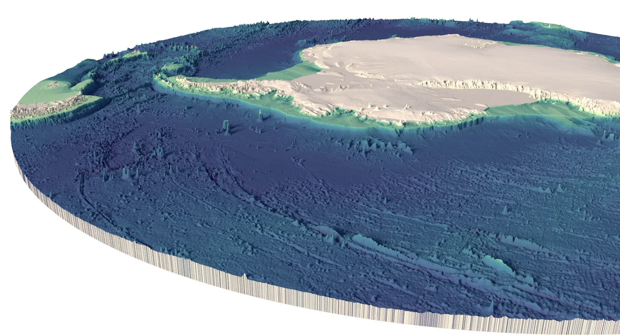 Antarctica Terrain With Ice - 3D Model by Shustrik