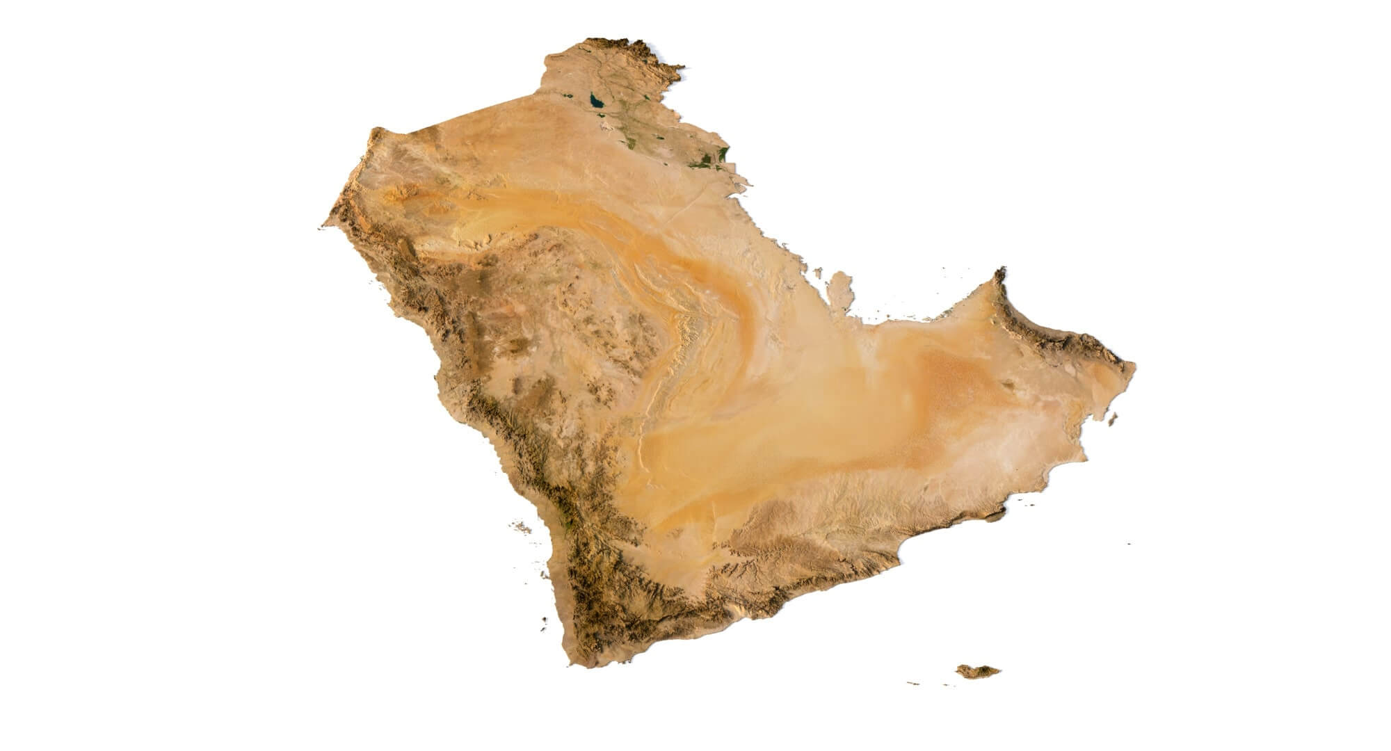 Arabian Peninsula 3D Map Terrain by Shustrik