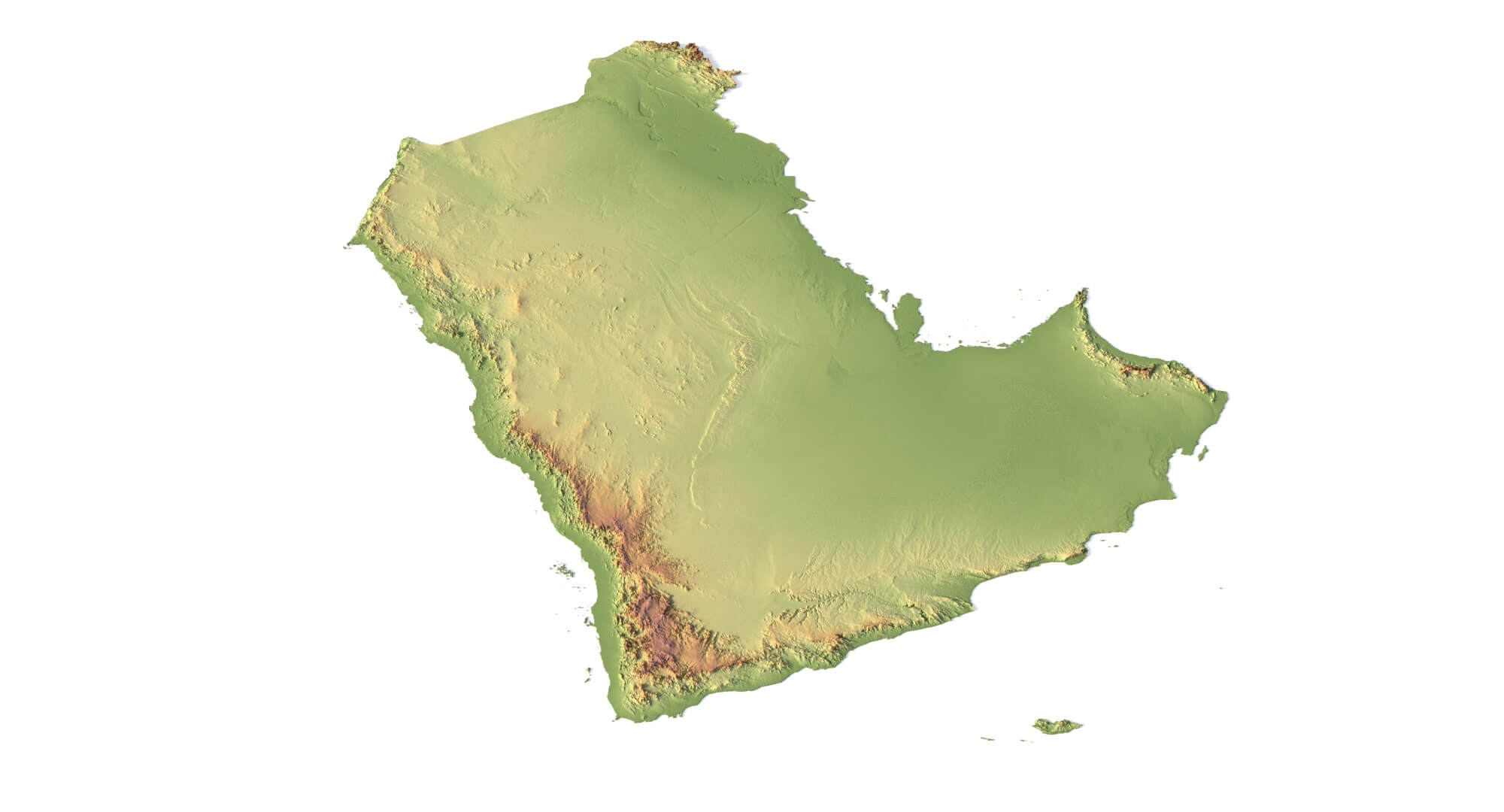 Arabian Peninsula 3D Map Terrain by Shustrik