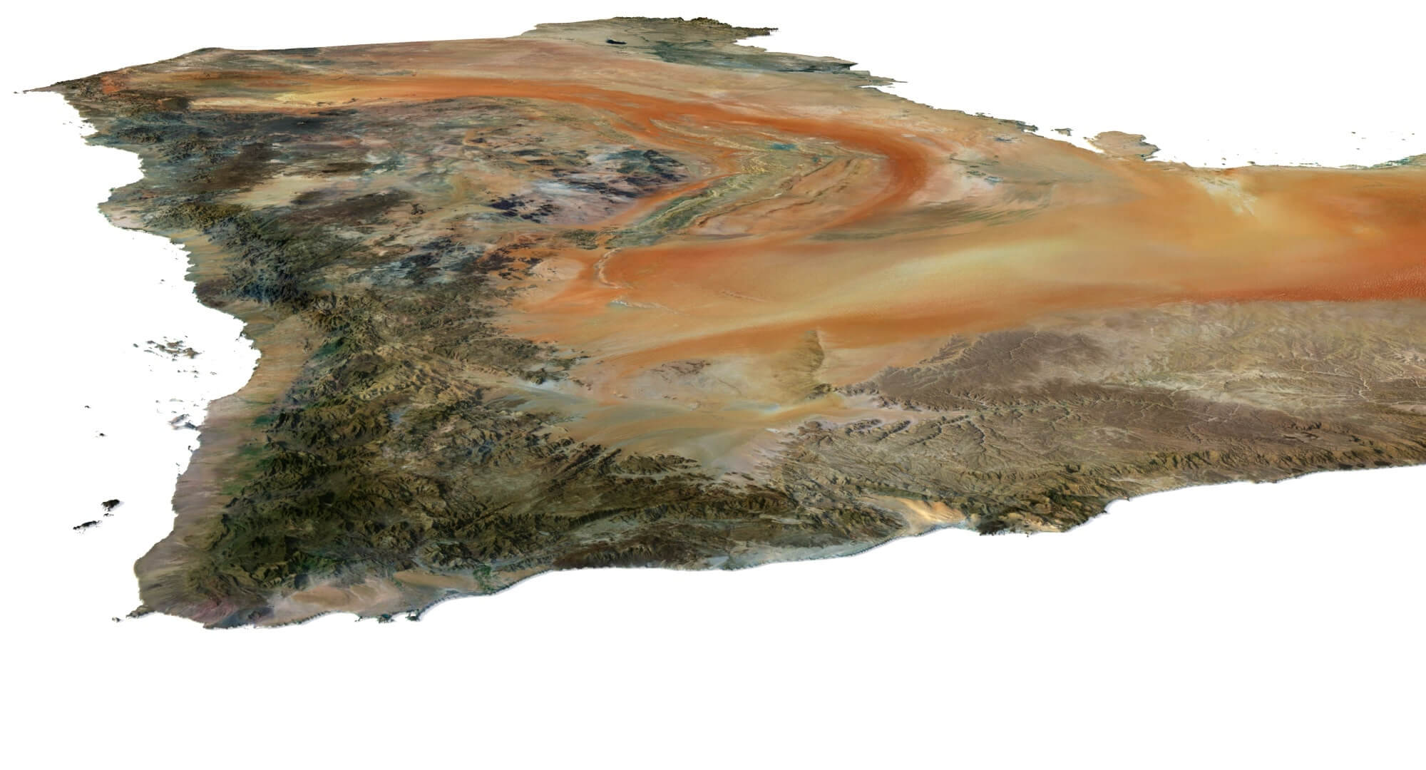 Arabian Peninsula 3D Map Terrain by Shustrik
