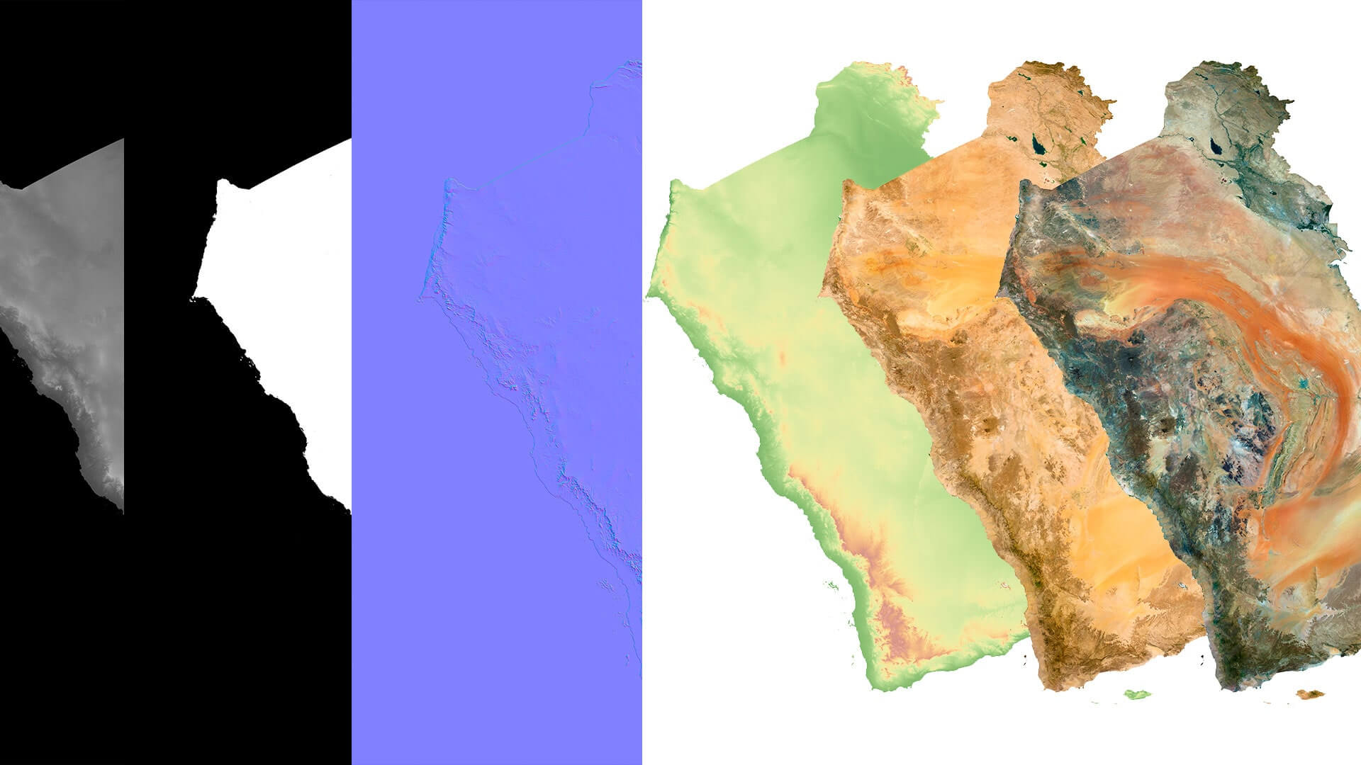 Arabian Peninsula 3D Map Terrain by Shustrik