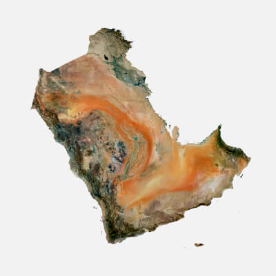 Arabian Peninsula 3D Map Terrain by Shustrik