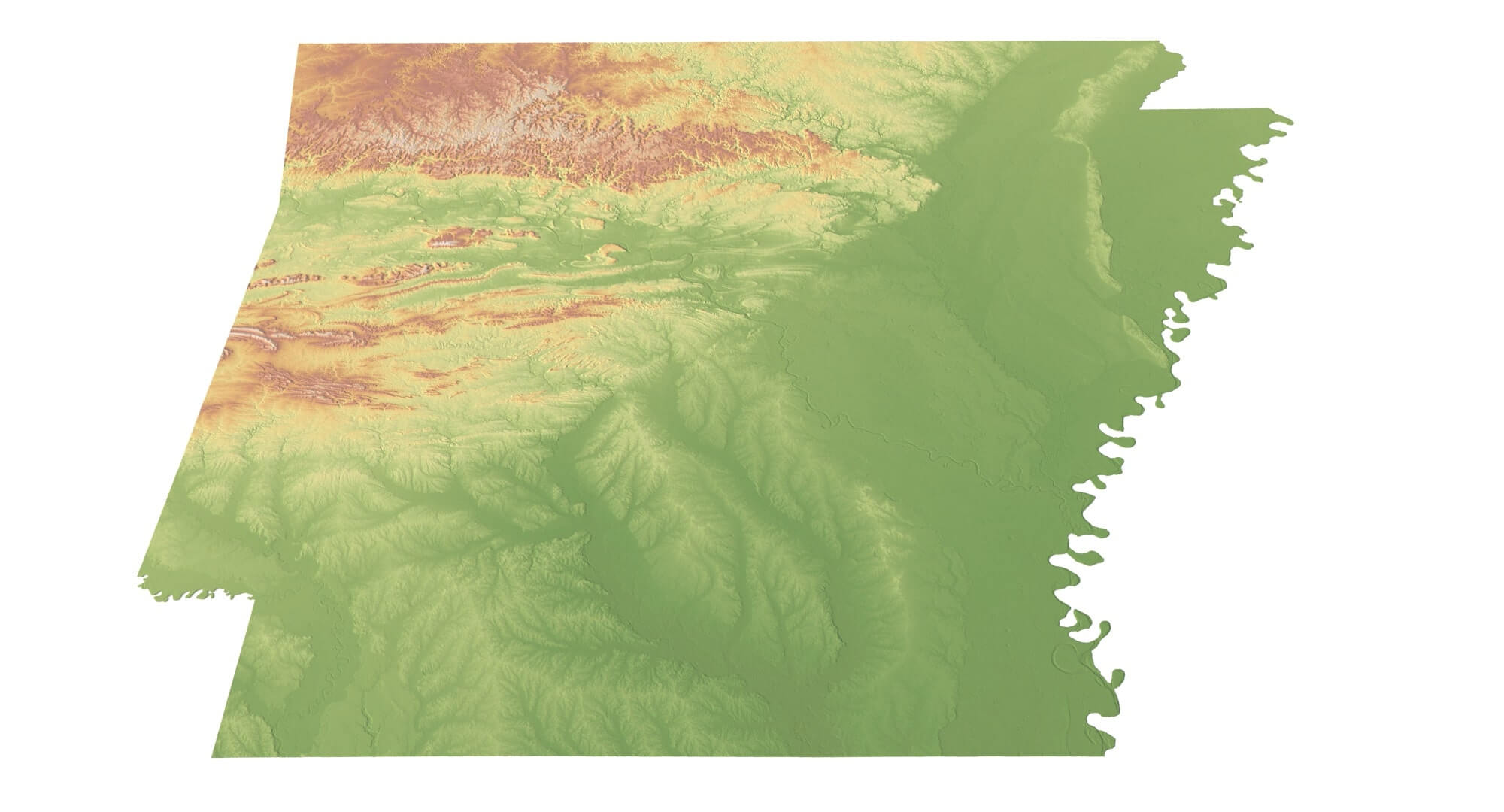 Arkansas State Terrain 3D Map by Shustrik