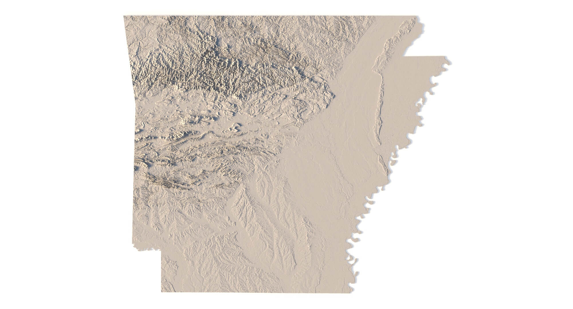 Arkansas Topographic Map Stl Models - 3D Model by Shustrik