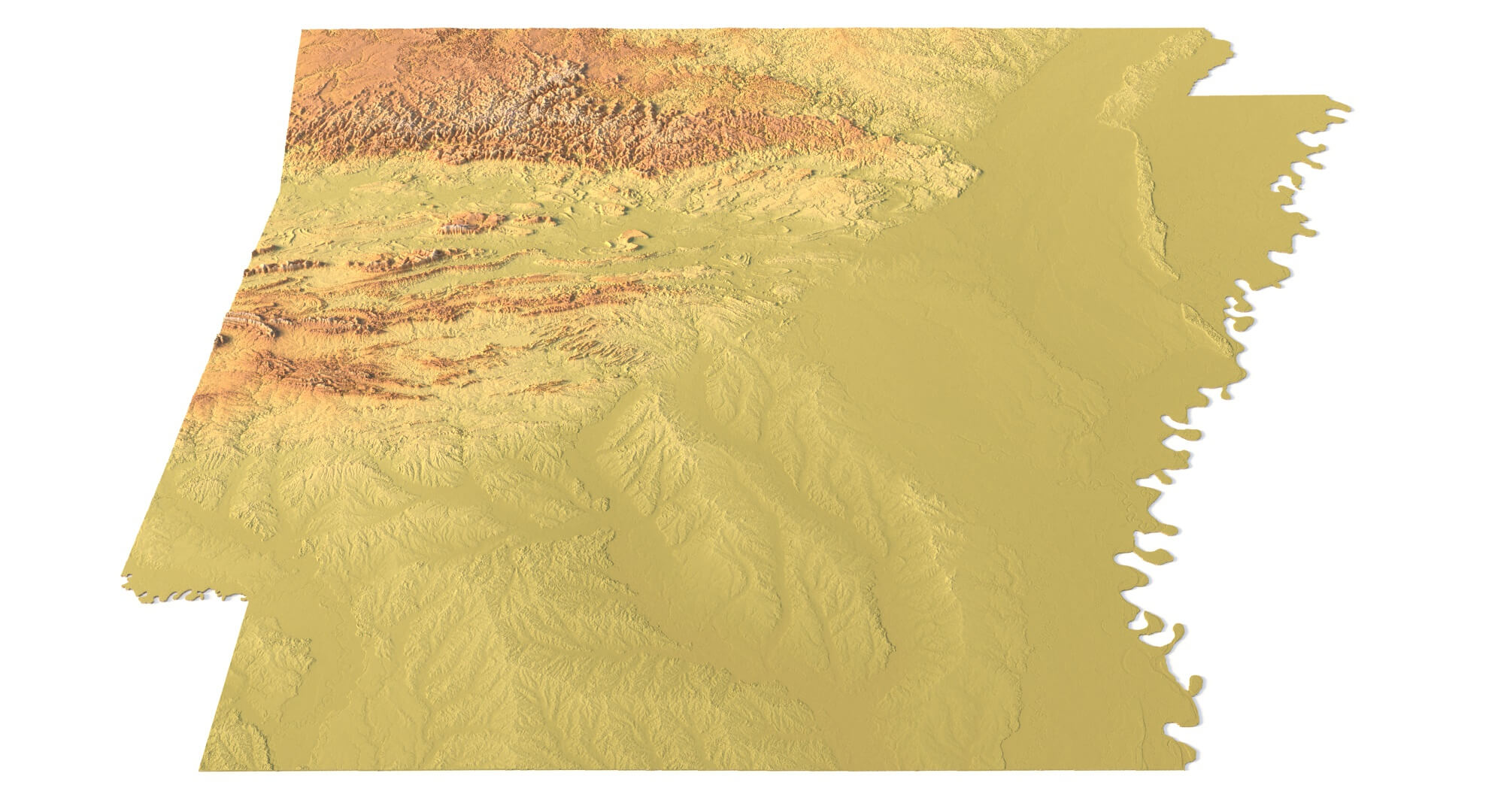 Arkansas Topographic Map Stl Models - 3D Model by Shustrik