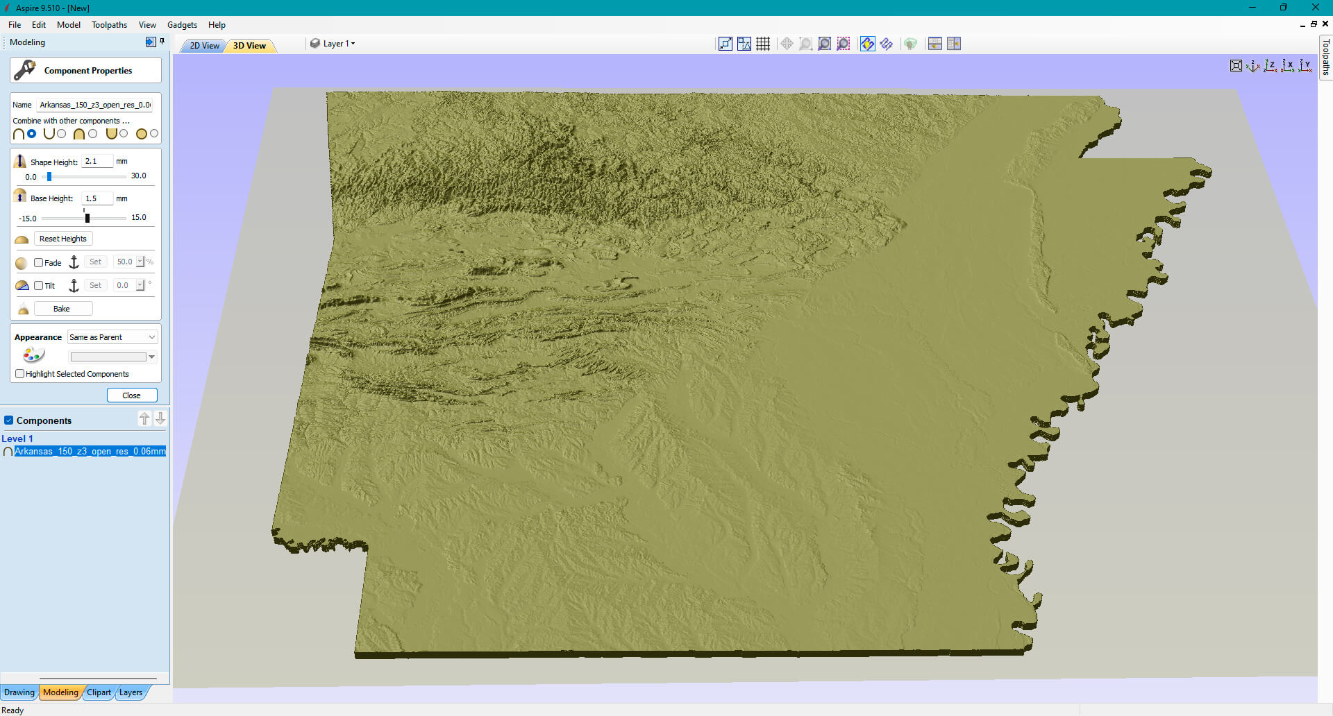 Arkansas Topographic Map Stl Models - 3D Model by Shustrik
