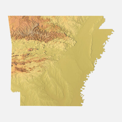Arkansas Topographic Map Stl Models - 3D Model by Shustrik