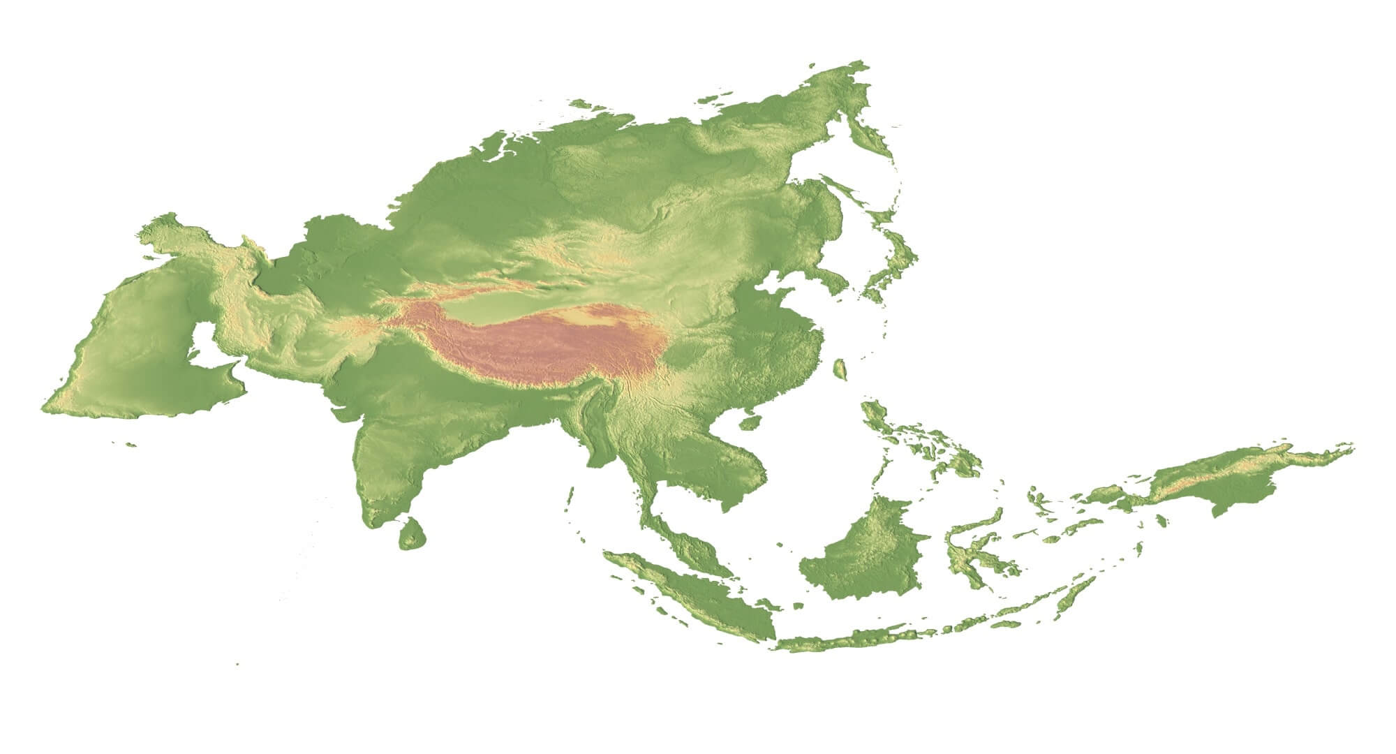 Asia Terrain 3D Map by Shustrik