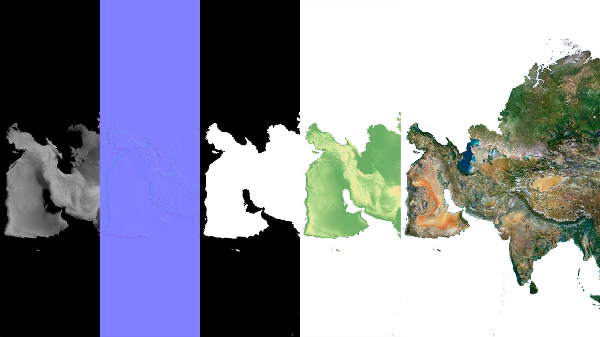 Asia Terrain 3D Map by Shustrik