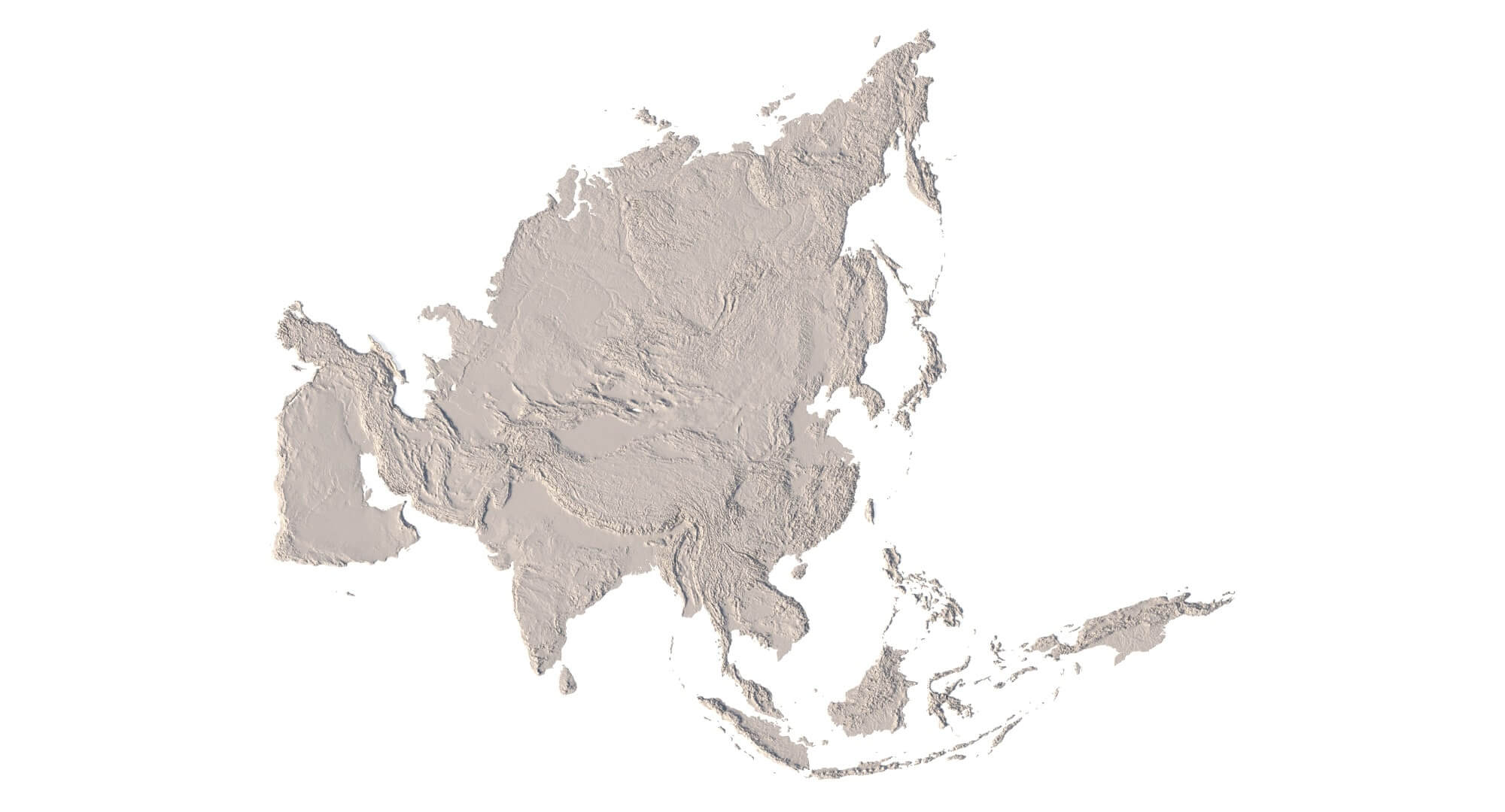 Asia Terrain Stl Equidistan Conic - 3D Print Model by Shustrik