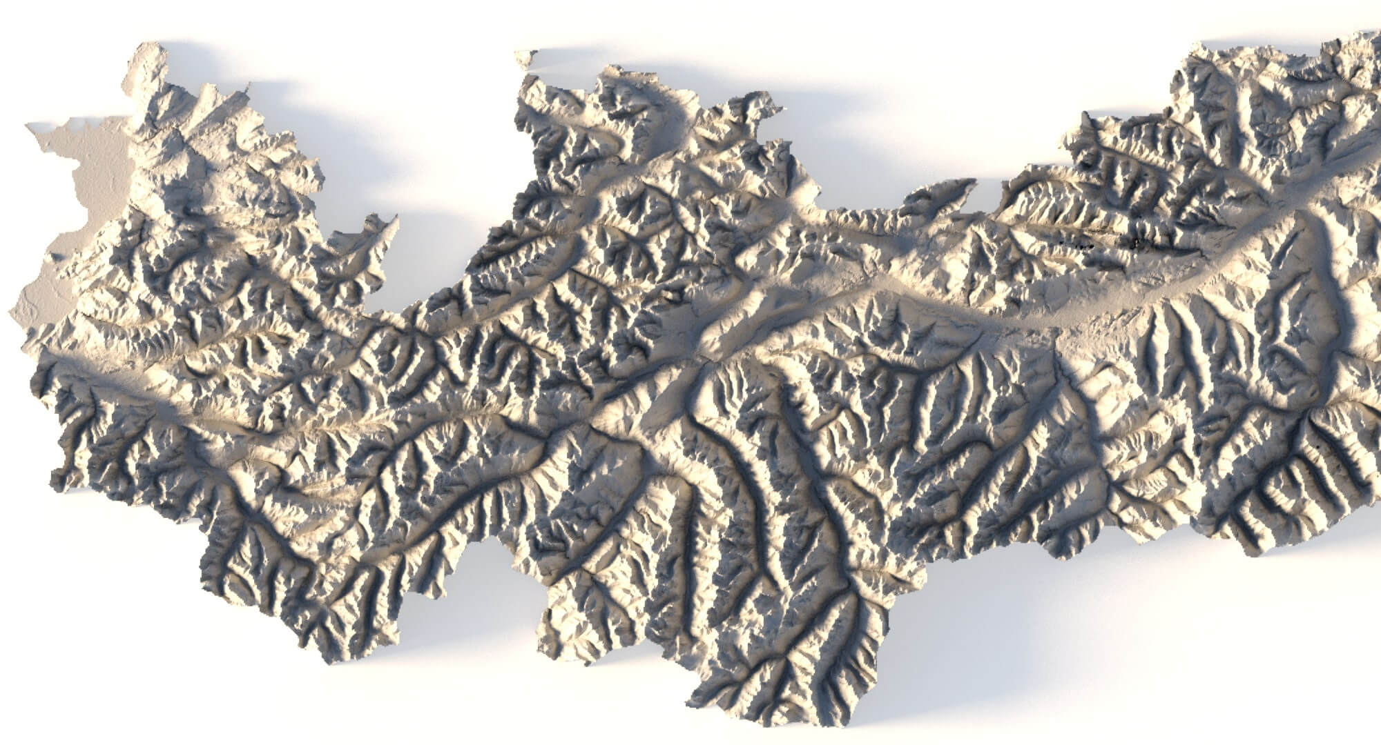 Austria Terrain for CNC, Printing and Design - 3D Print Model by Shustrik