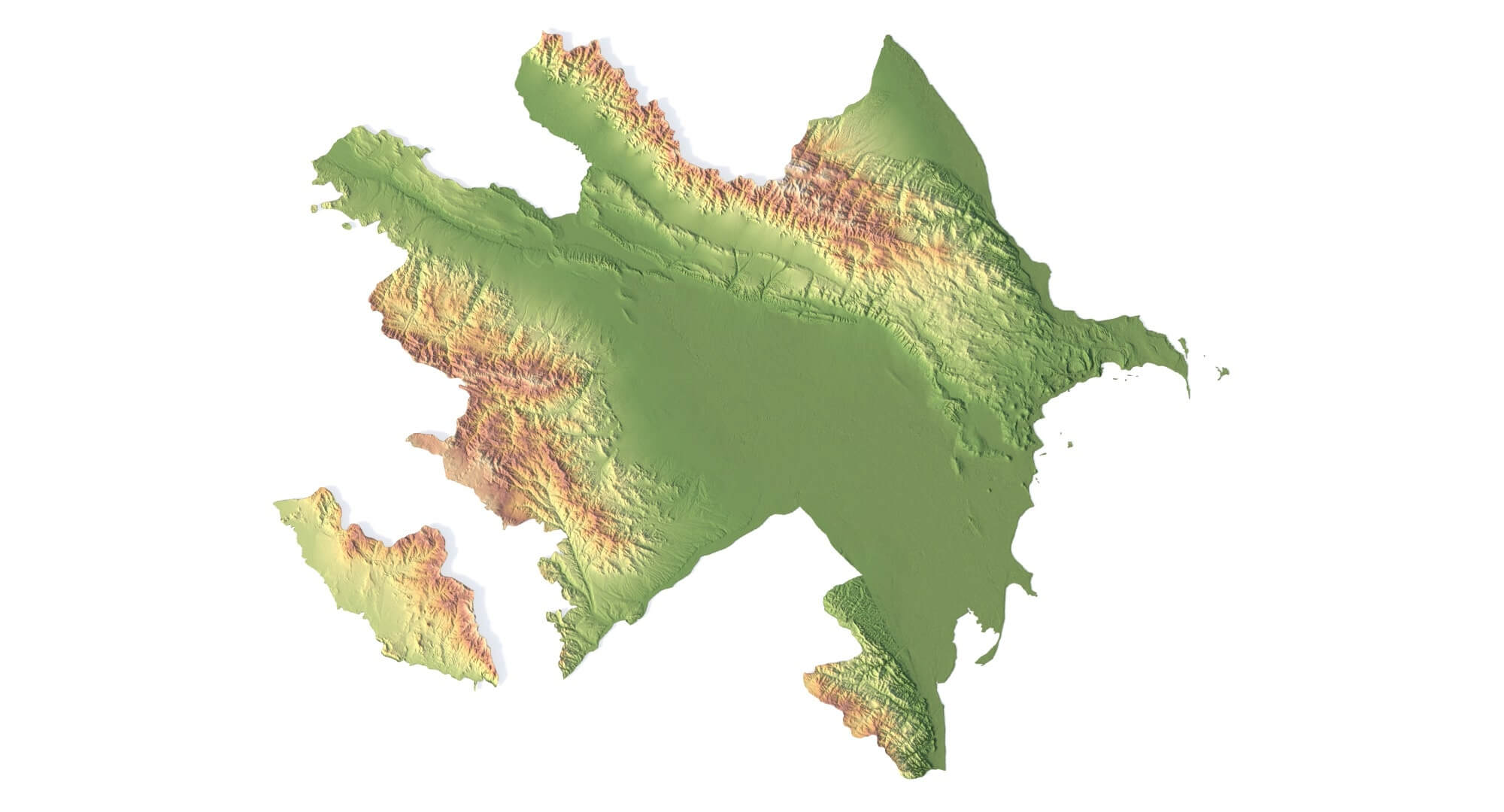 Azerbaijan Terrain 3D Map by Shustrik