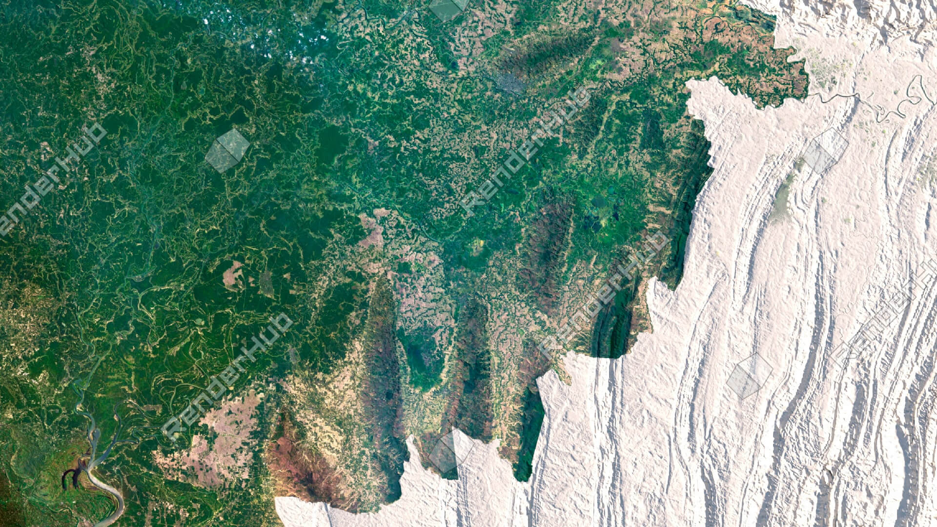 Bangladesh 3D Map - Stock Image by Shustrik