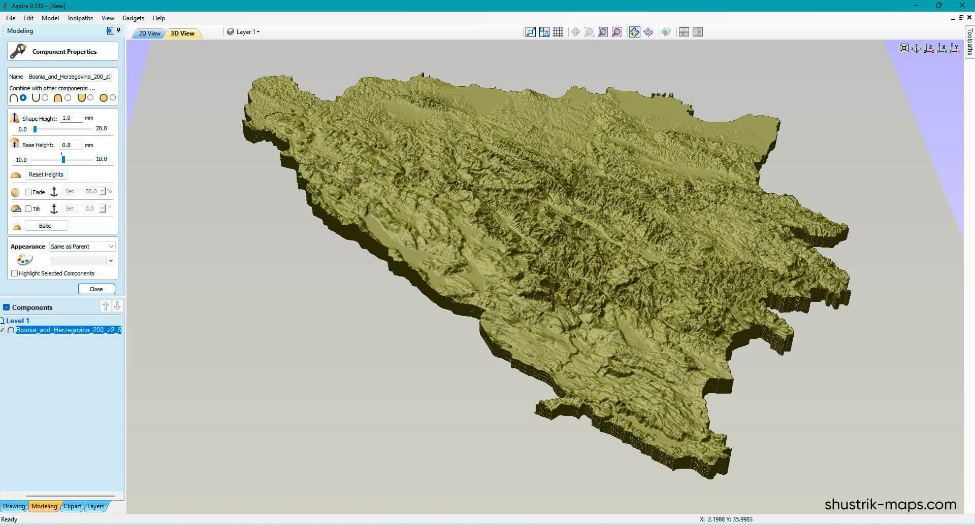 Bosnia and Herzegovina Terrain for CNC, Printing and Design - 3D Model ...