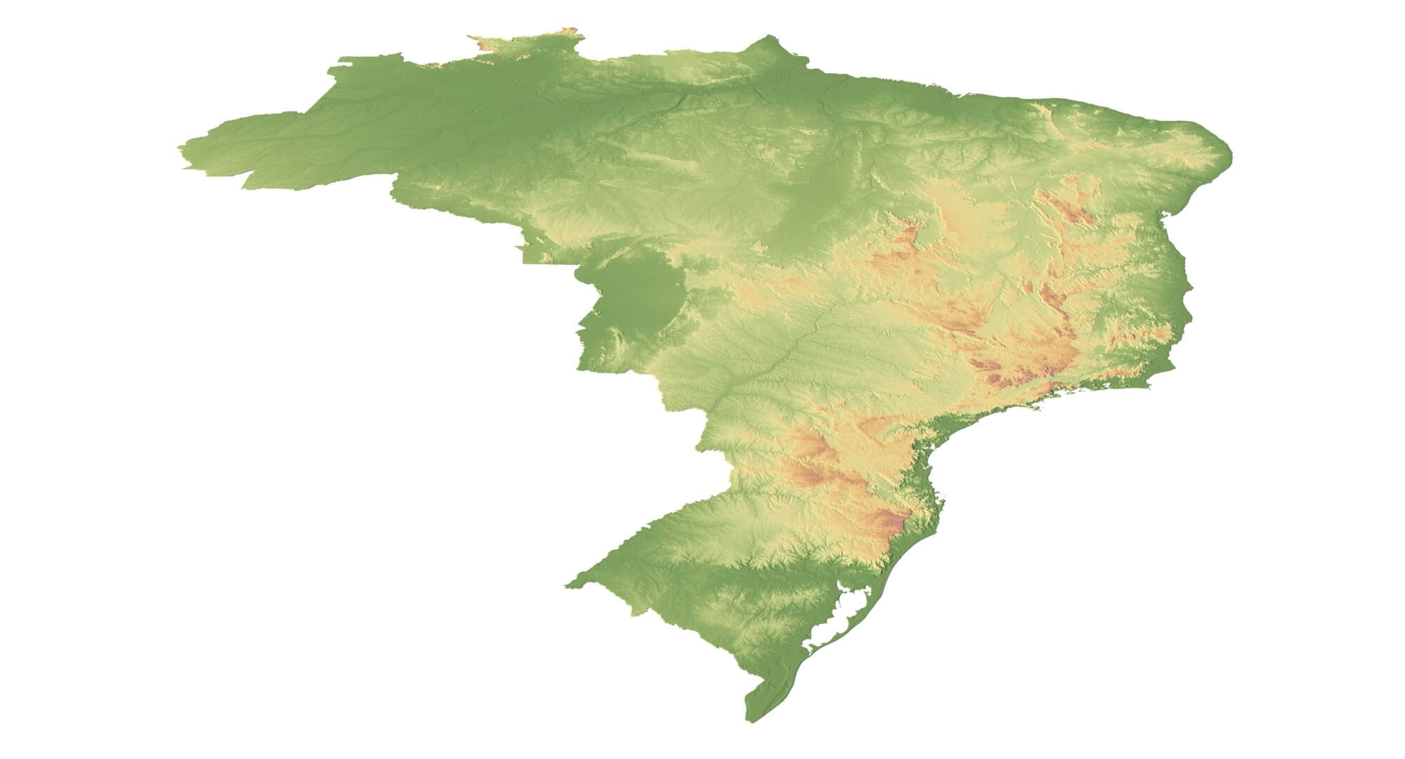 Brazil Terrain 3D Map by Shustrik