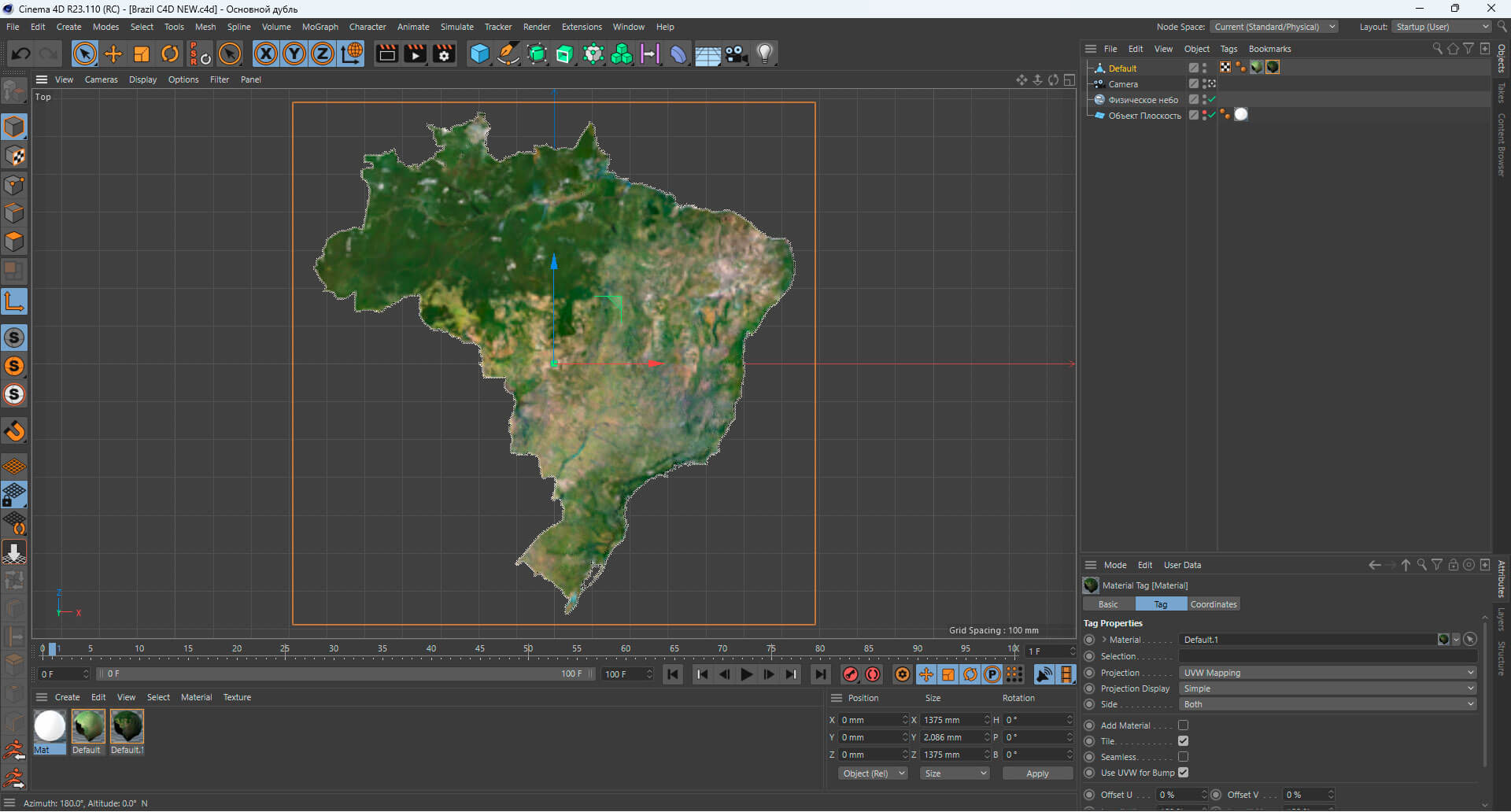 Brazil Terrain 3D Map by Shustrik