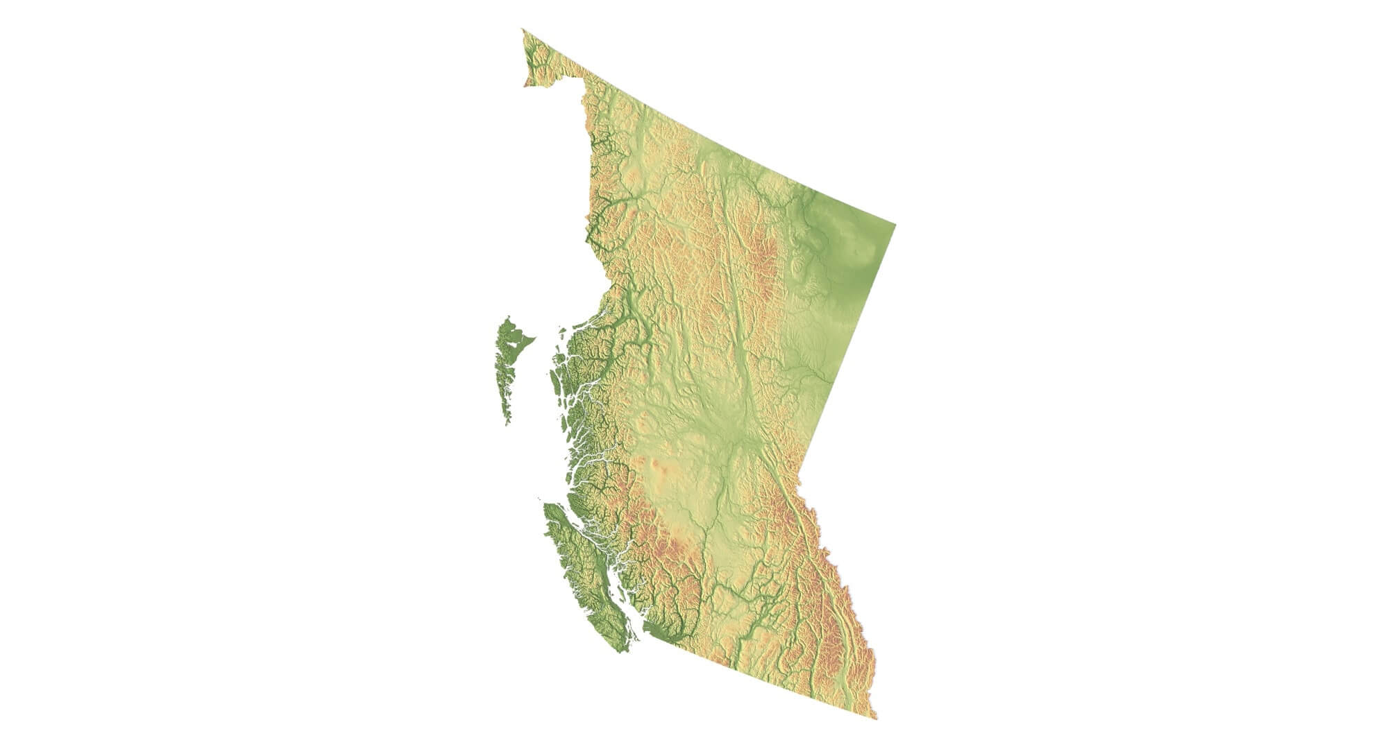 British Columbia Terrain 3D Map by Shustrik