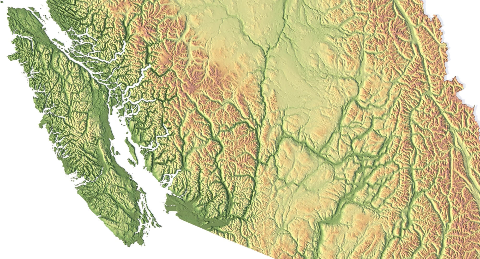 British Columbia Physical Map