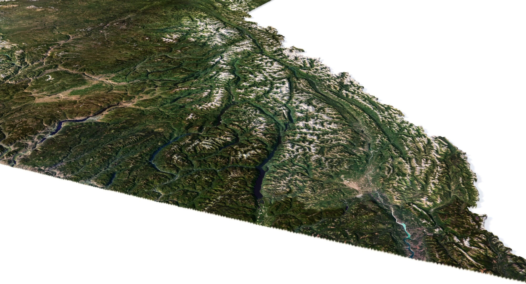 British Columbia Terrain 3D Map by Shustrik