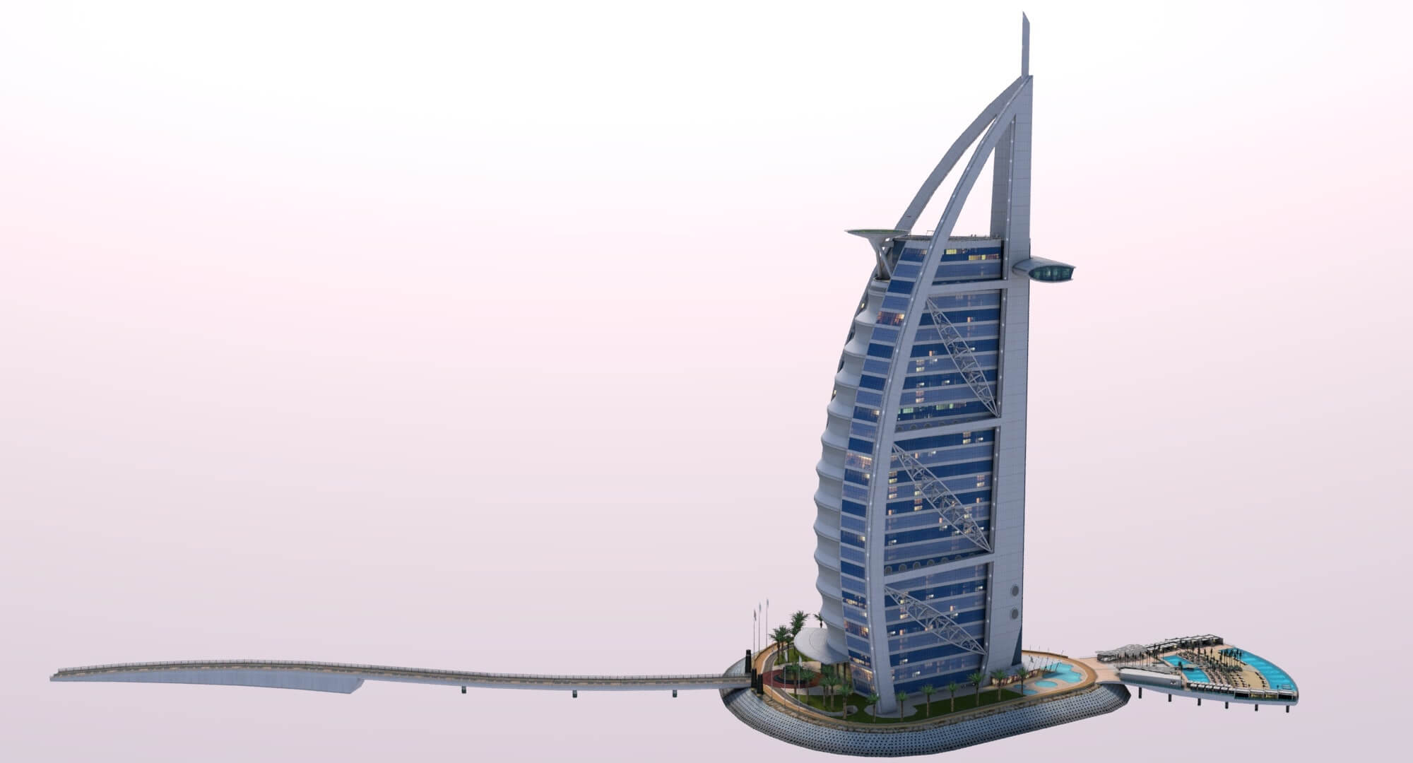 Burj Al Arab - 3D Model by Shustrik