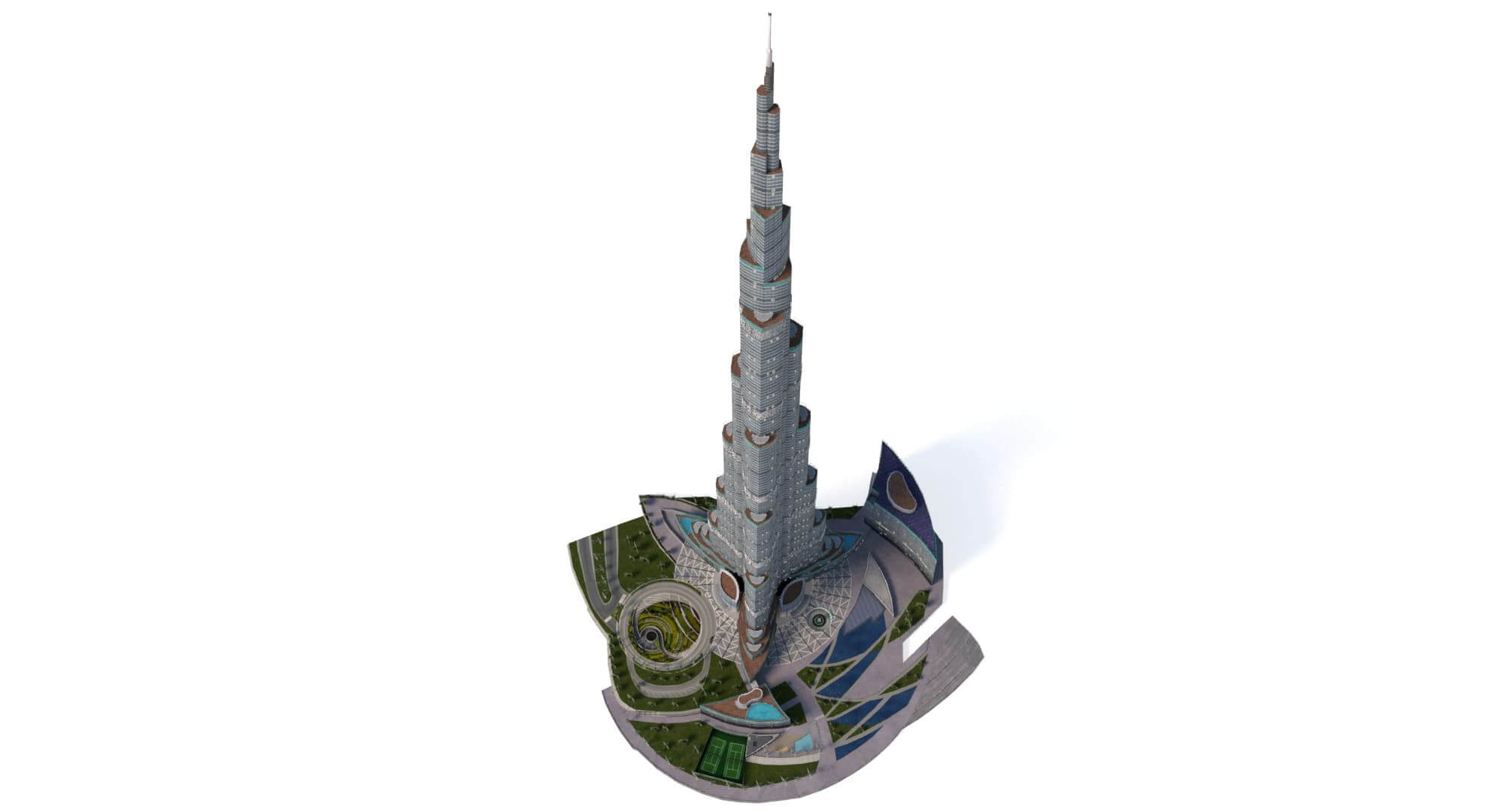 Burj Khalifa Dubai - 3D Model by Shustrik