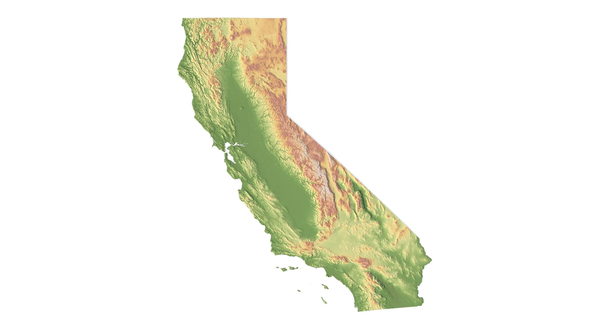 California State Terrain 3D Map by Shustrik