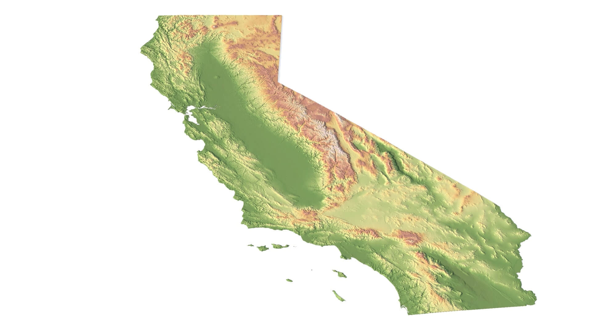 California State Terrain 3D Map by Shustrik