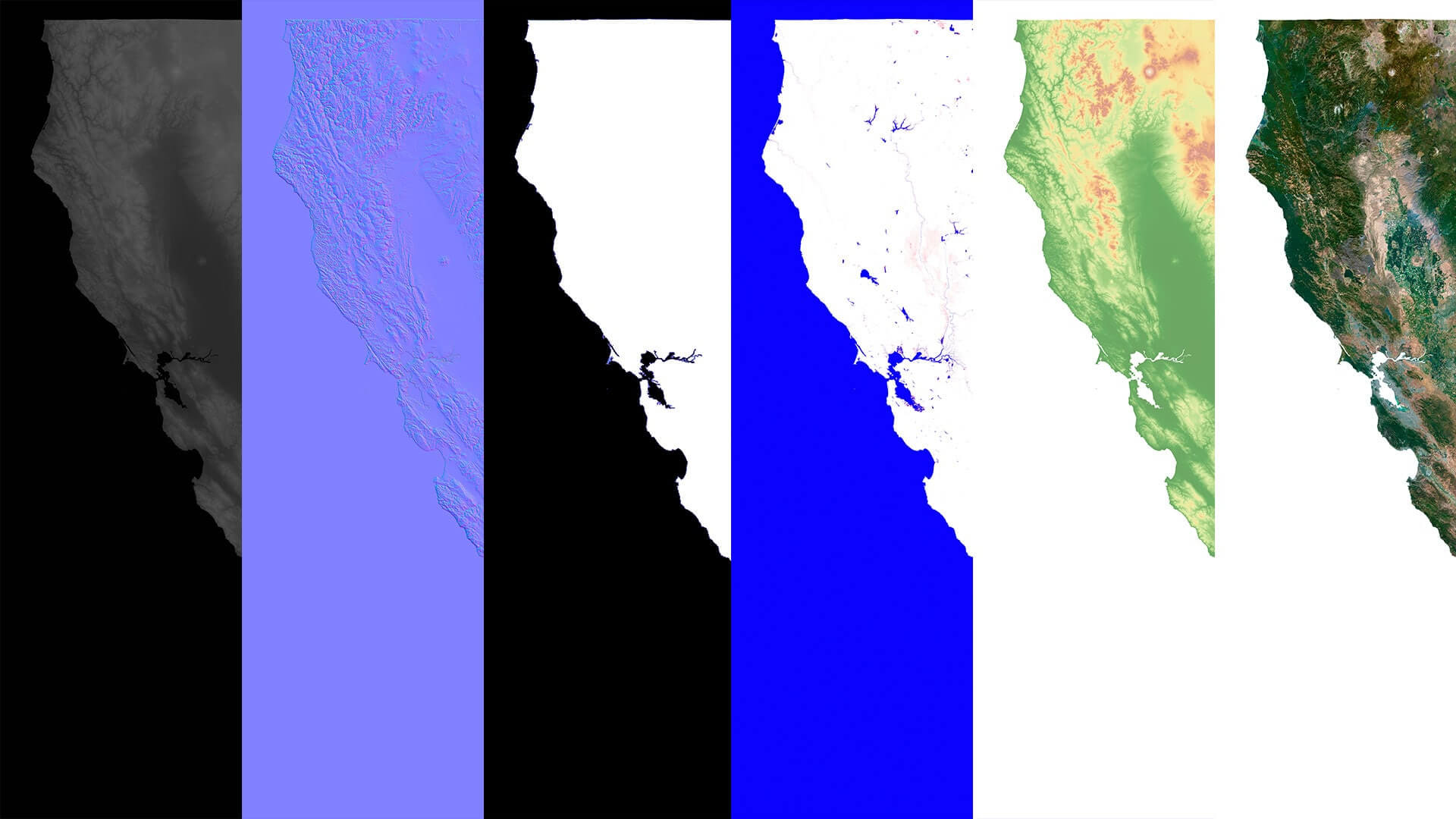 California State Terrain 3D Map by Shustrik