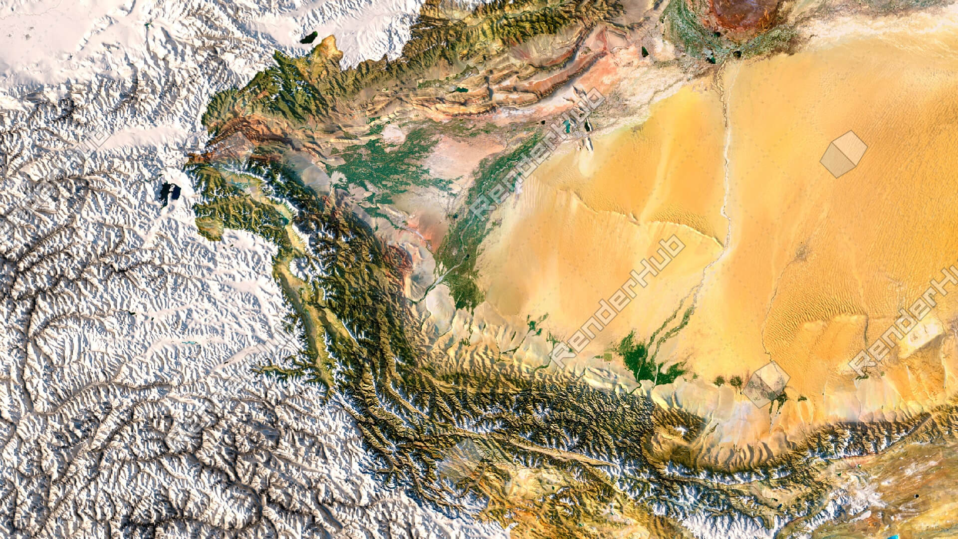 China 3D Map - Stock Image by Shustrik