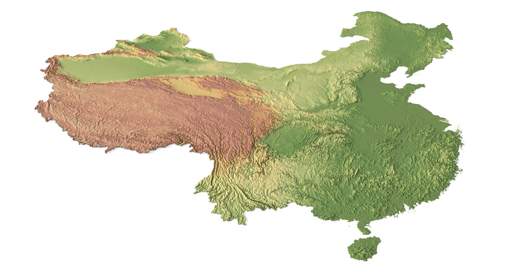 China Terrain 3D Map by Shustrik