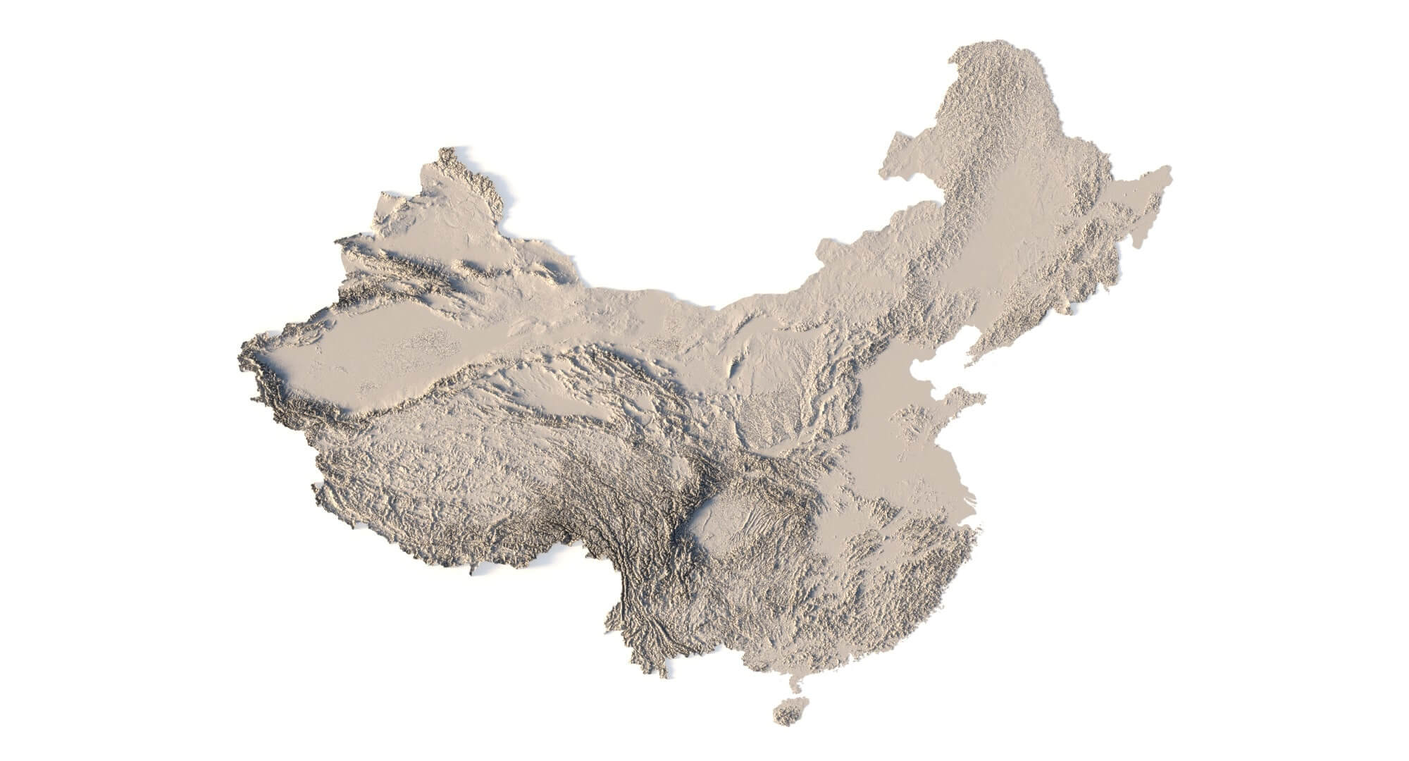 China Terrain for CNC, Printing and Design - 3D Model by Shustrik
