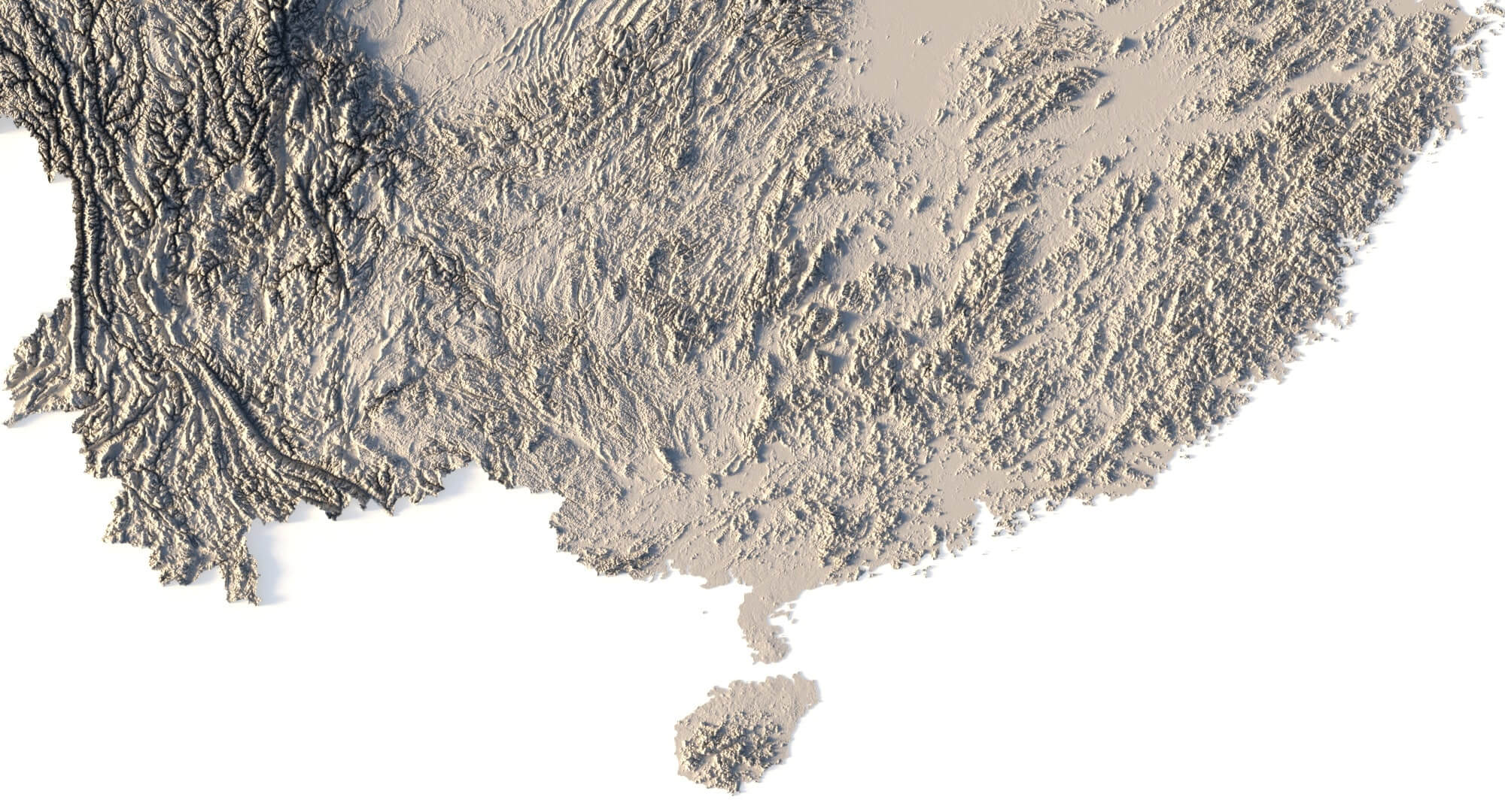 China Terrain for CNC, Printing and Design - 3D Model by Shustrik