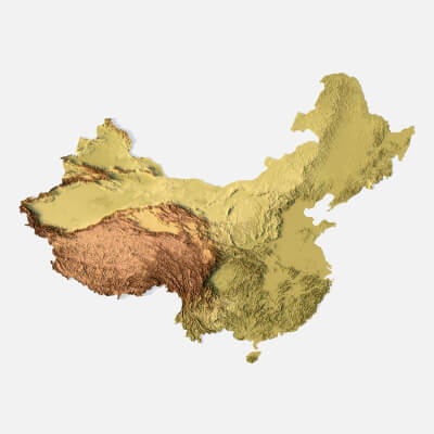 China Terrain for CNC, Printing and Design - 3D Model by Shustrik