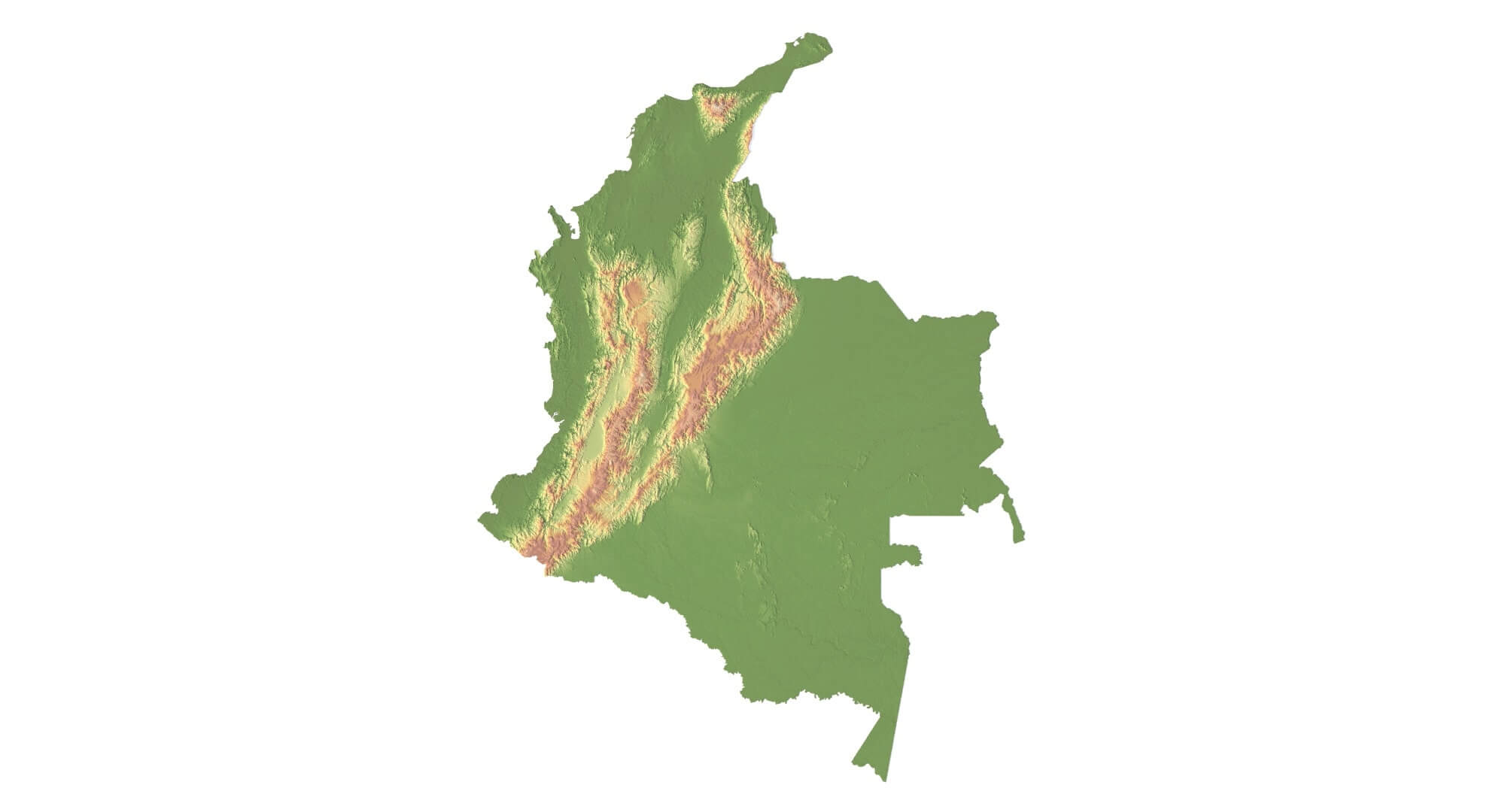 Colombia Terrain 3D Map by Shustrik