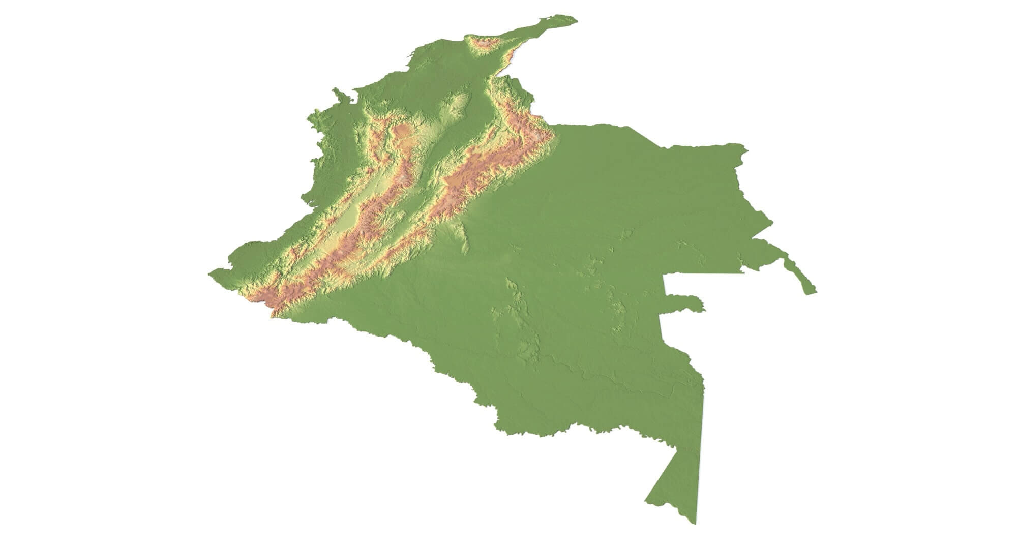 Colombia Terrain 3D Map by Shustrik