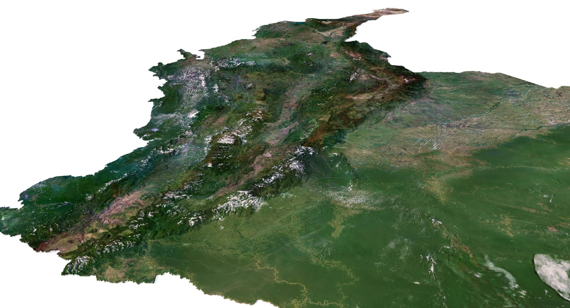 Colombia Terrain 3D Map by Shustrik