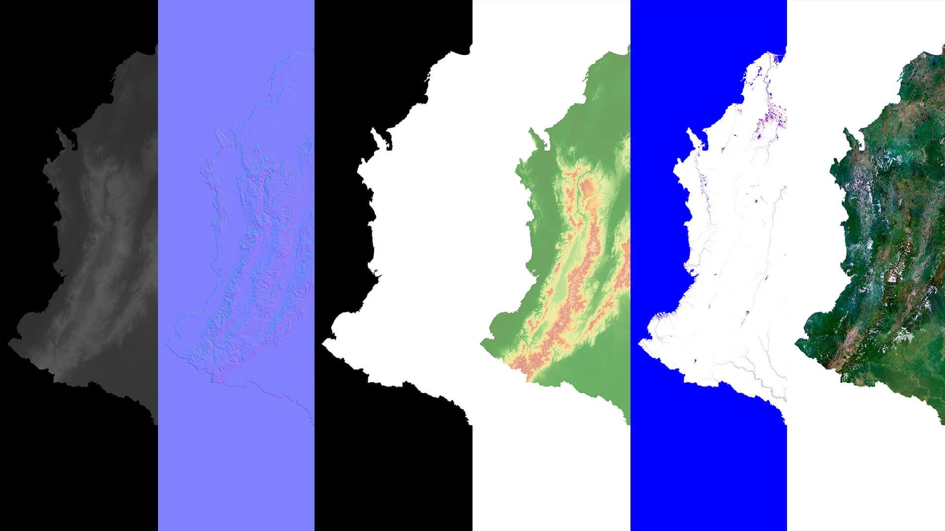 Colombia Terrain 3D Map by Shustrik