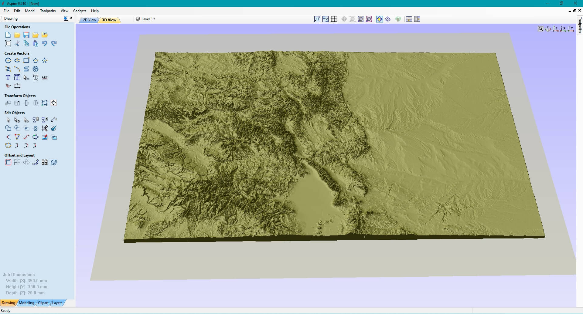 Colorado Map Topographic Stl Model by Shustrik