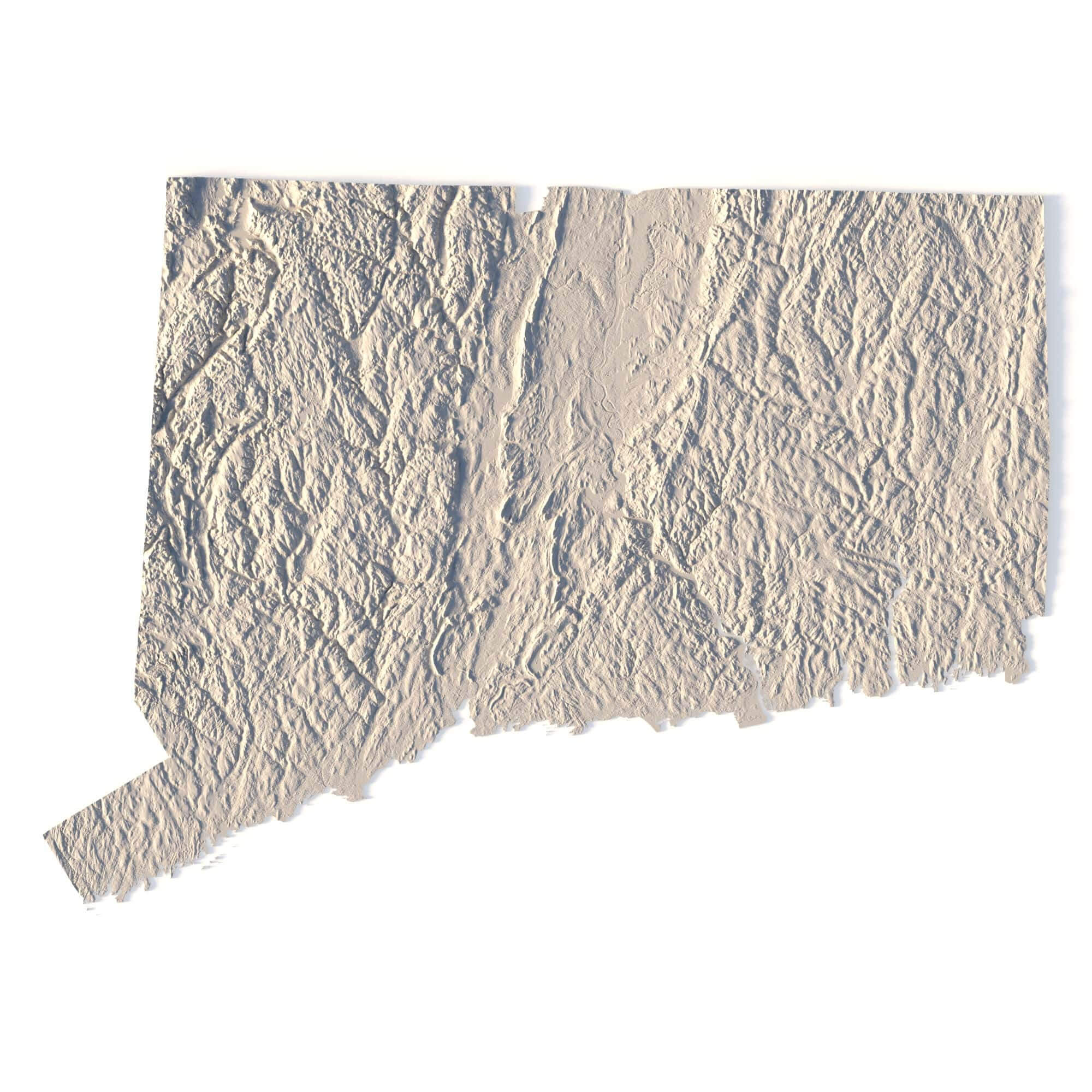 Connecticut Topographic Map Stl Model by Shustrik