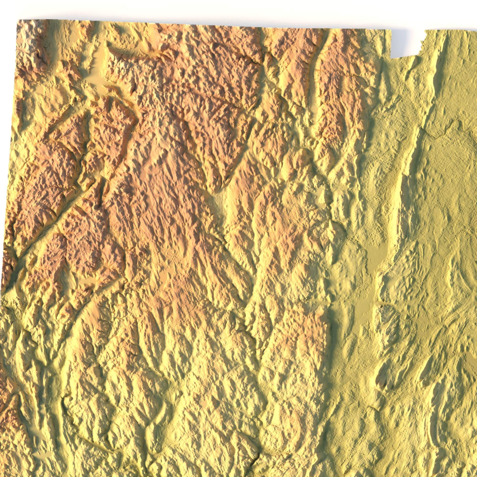 Connecticut Topographic Map Stl Model by Shustrik