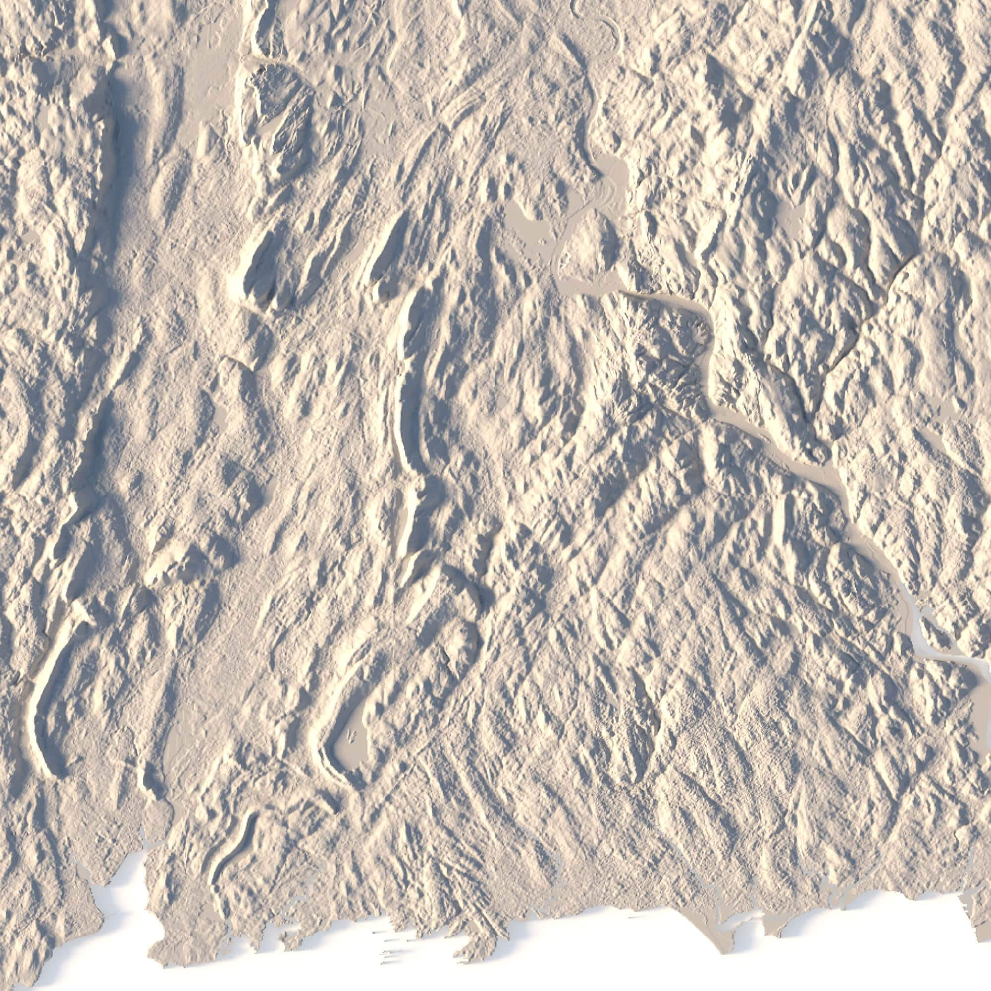 Connecticut Topographic Map Stl Model by Shustrik