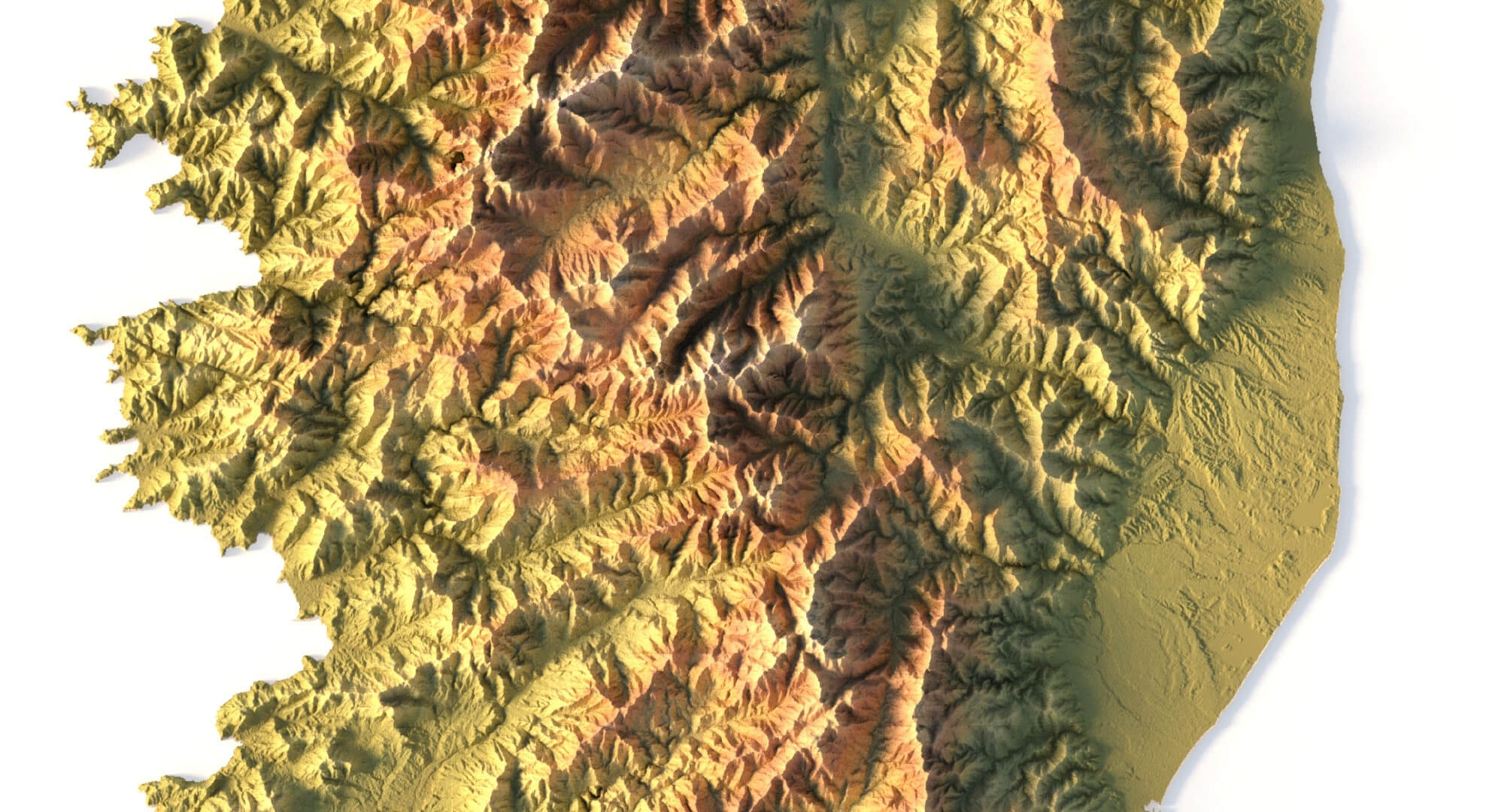 Corsica Terrain for CNC, Printing and Design - 3D Print Model by Shustrik