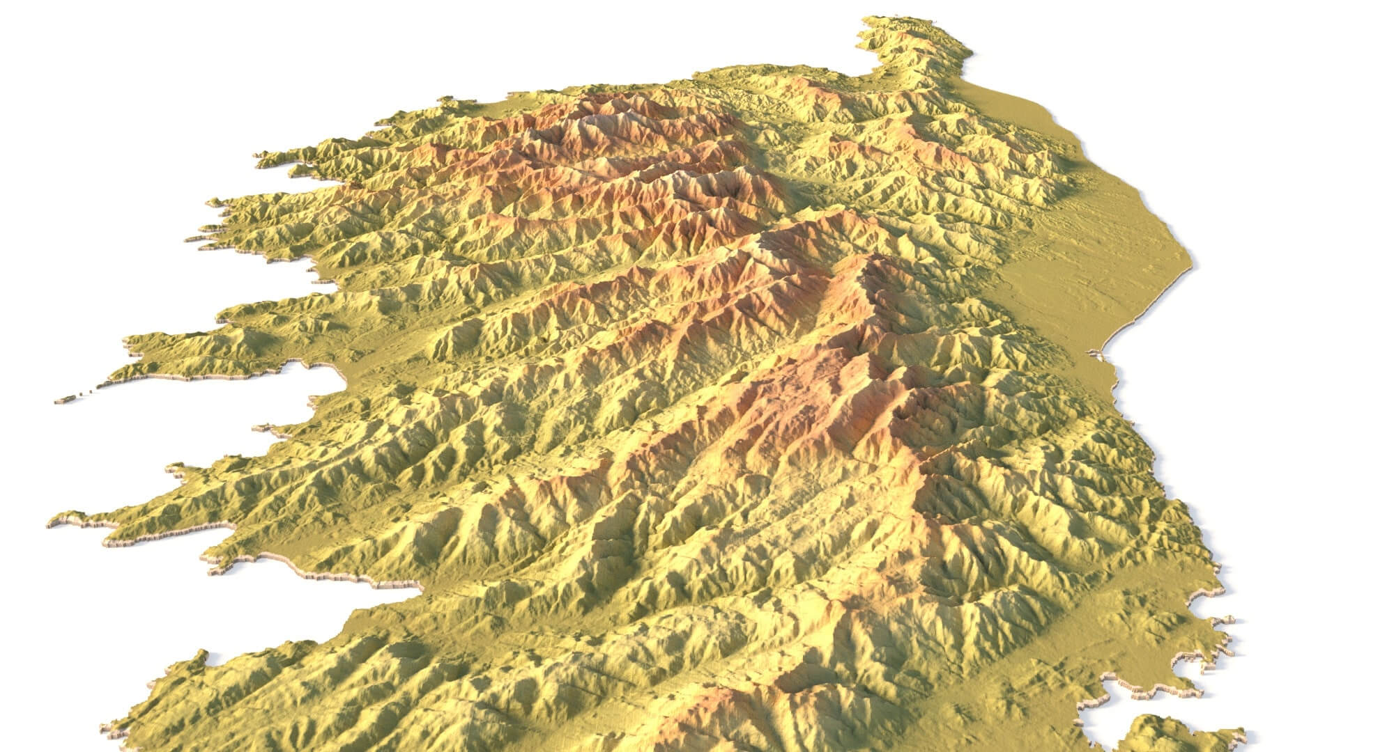 Corsica Terrain for CNC, Printing and Design - 3D Model by Shustrik