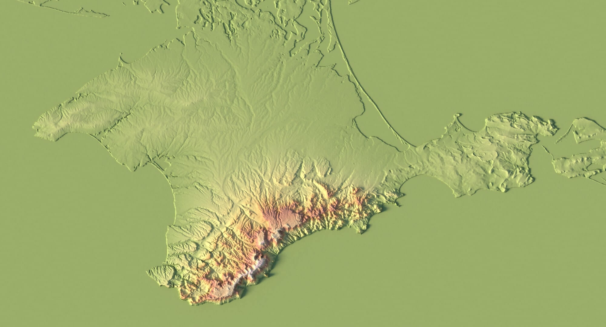 Crimea Terrain 3D Map by Shustrik