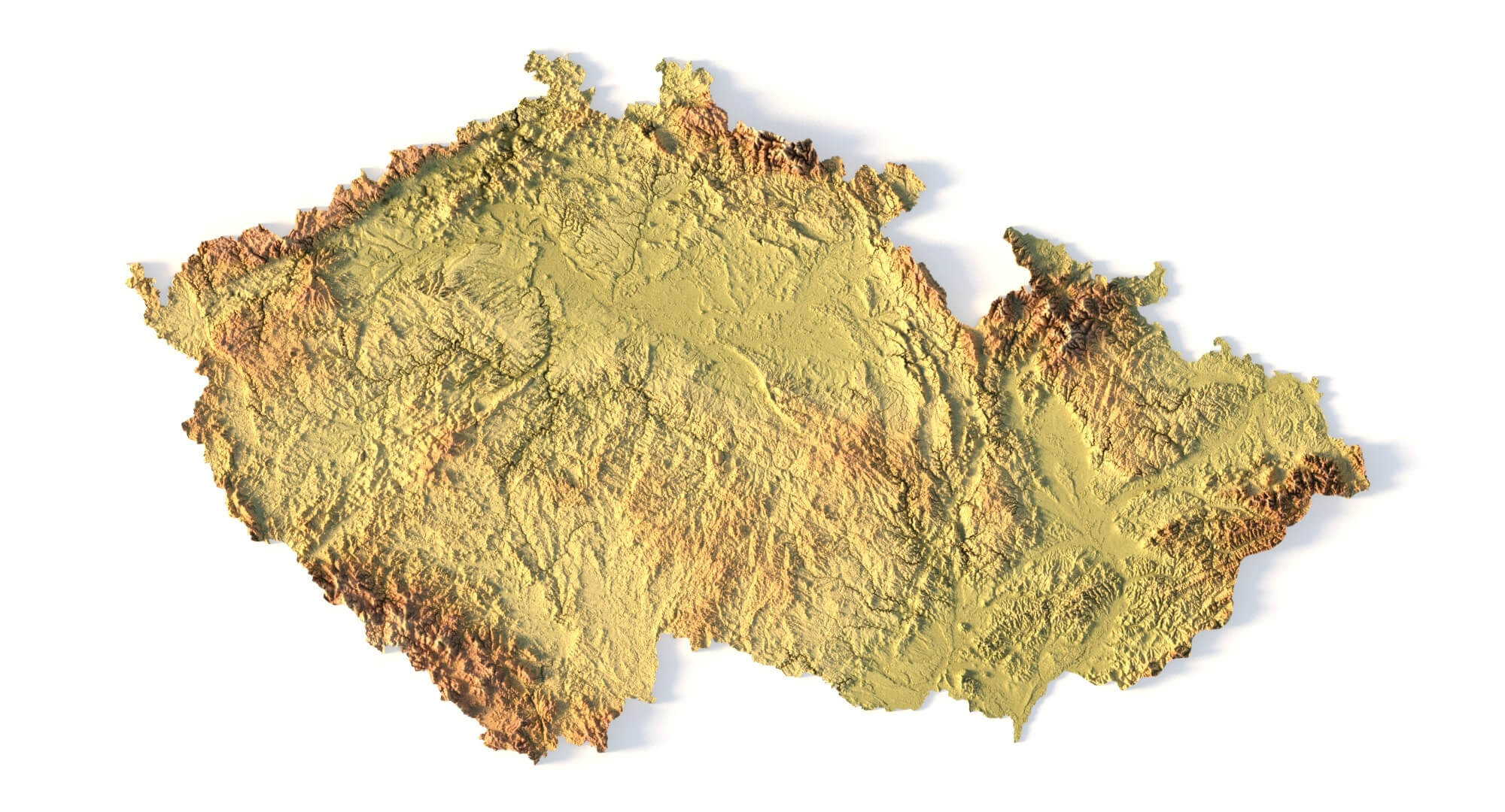 Czech Republic Terrain for CNC, Printing and Design - 3D Model by Shustrik